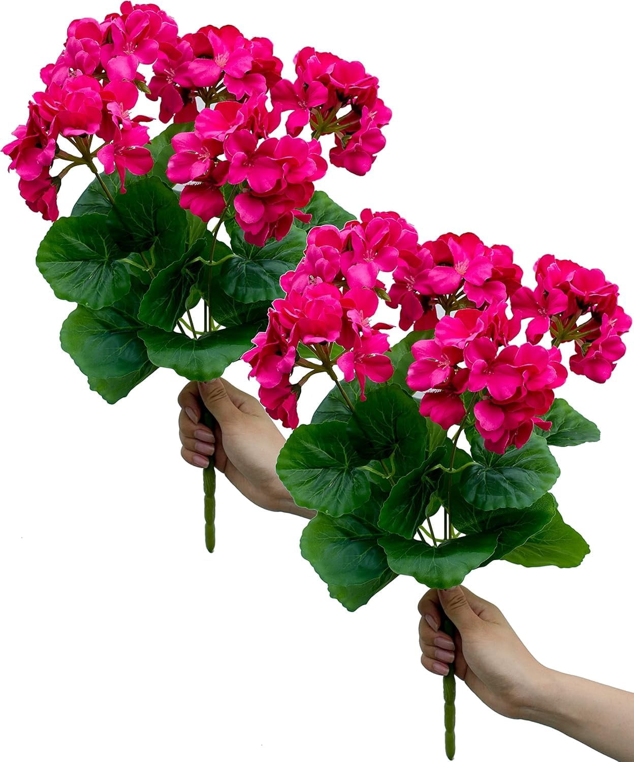 Artificial Geraniums Silk Flowers 18'' Tall Hotpink 2 Count Home ...