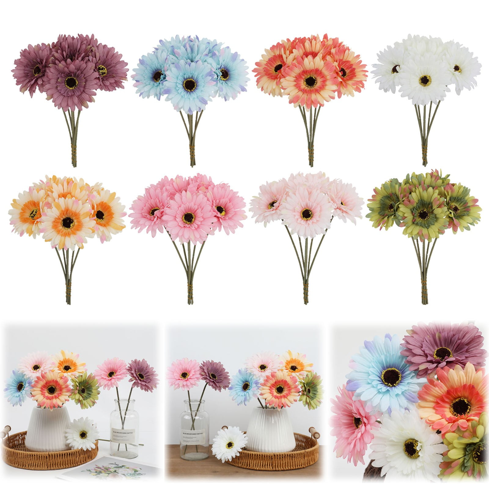 Artificial Gerbera Daisy Bouquet for Wedding Decor, Rustic Country ...