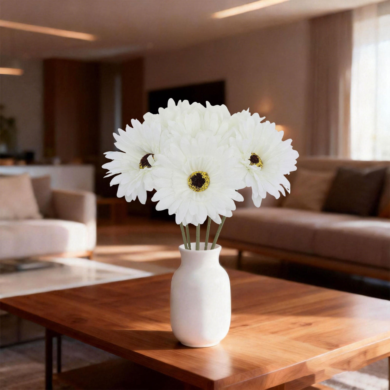 Artificial Gerbera Daisy Flowers (10.23in) Spring Summer Home Decor ...