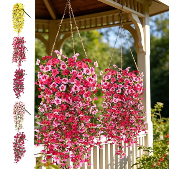 Artificial Glorys Vines Wall Hanging Silk Lily Flowers Plastic Faux ...