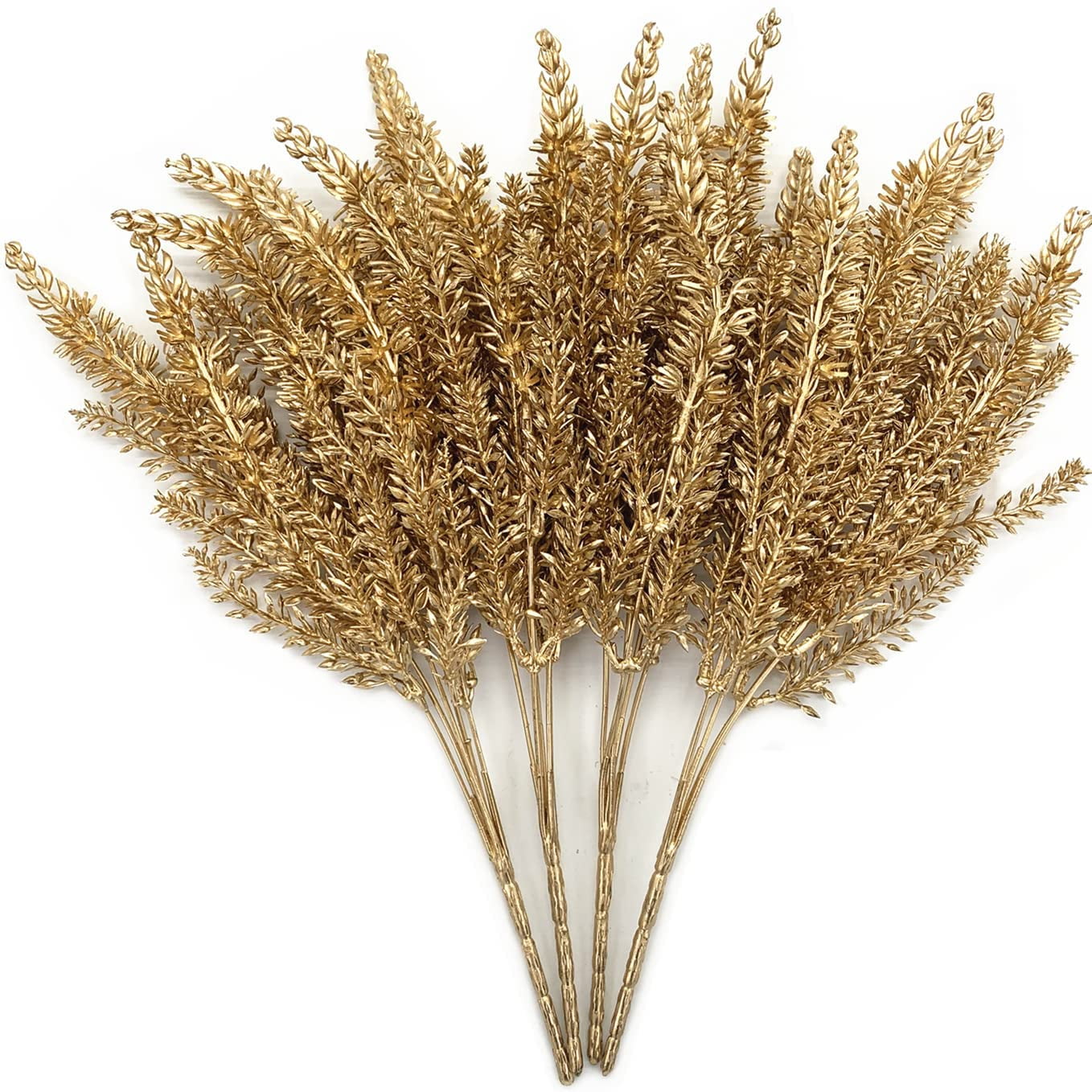Artificial Gold Plants, Plastic Fake Golden Lavender for Christmas ...