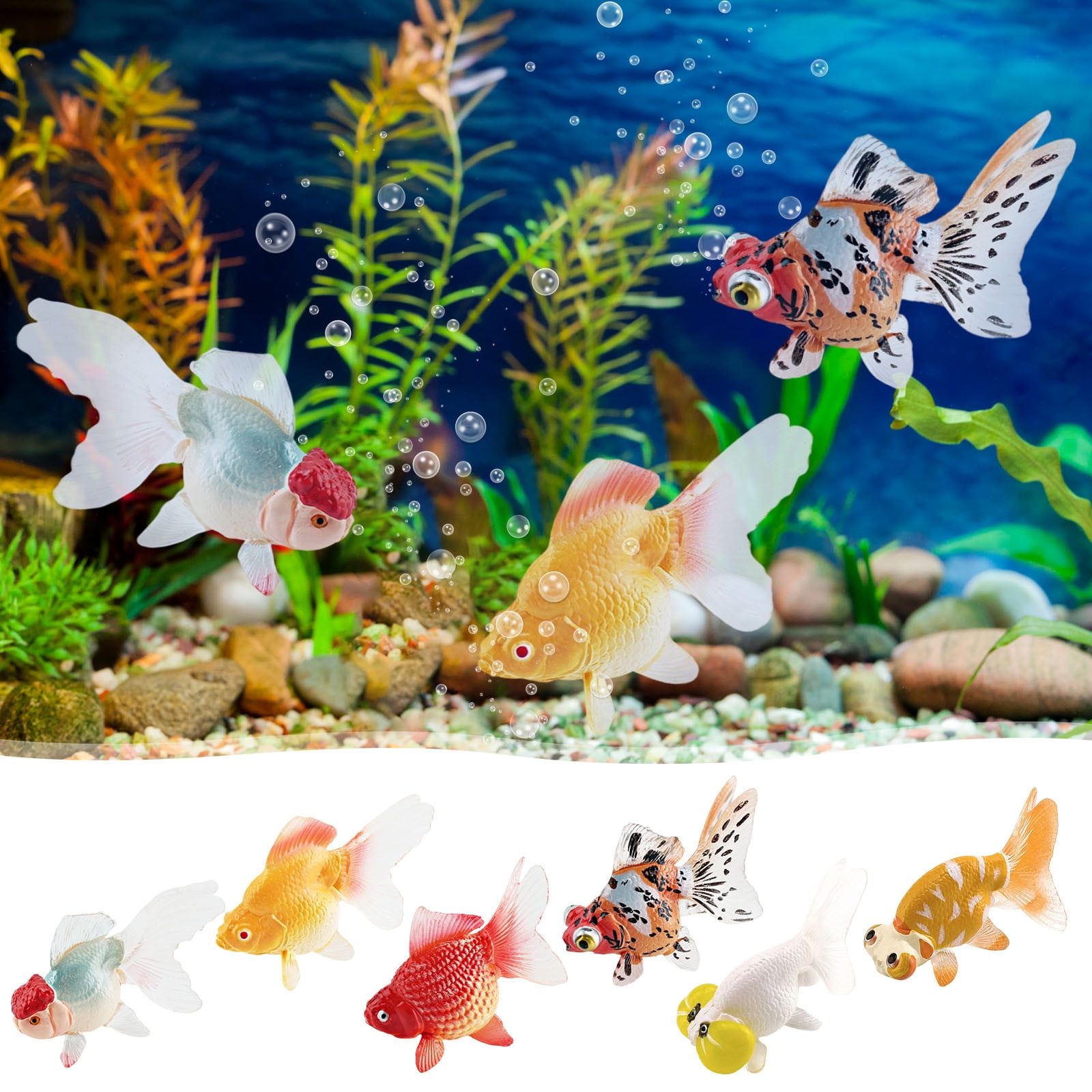 Artificial Goldfish Aquarium Fish, Plastic Swimming Pond Decoration ...