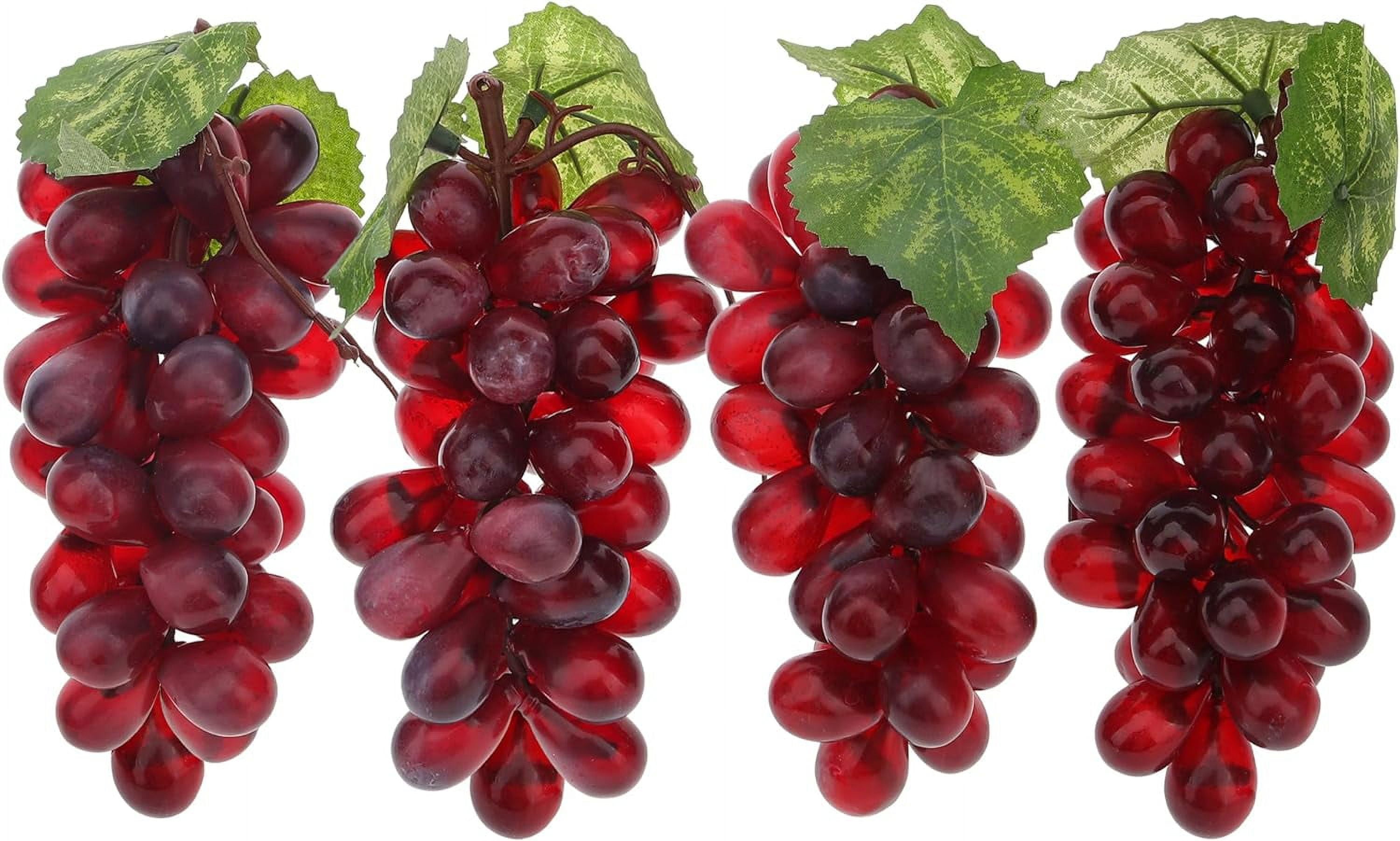 Artificial Grapes Fake Plastic Fruit Dark Red Grapes String Model ...