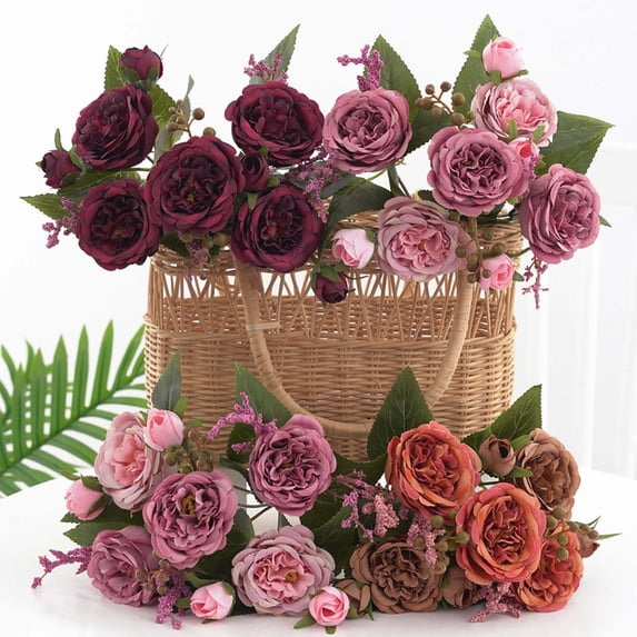 Artificial Grass 1Pcs 30cm Artificial Flower Bouquet for Home Wedding ...