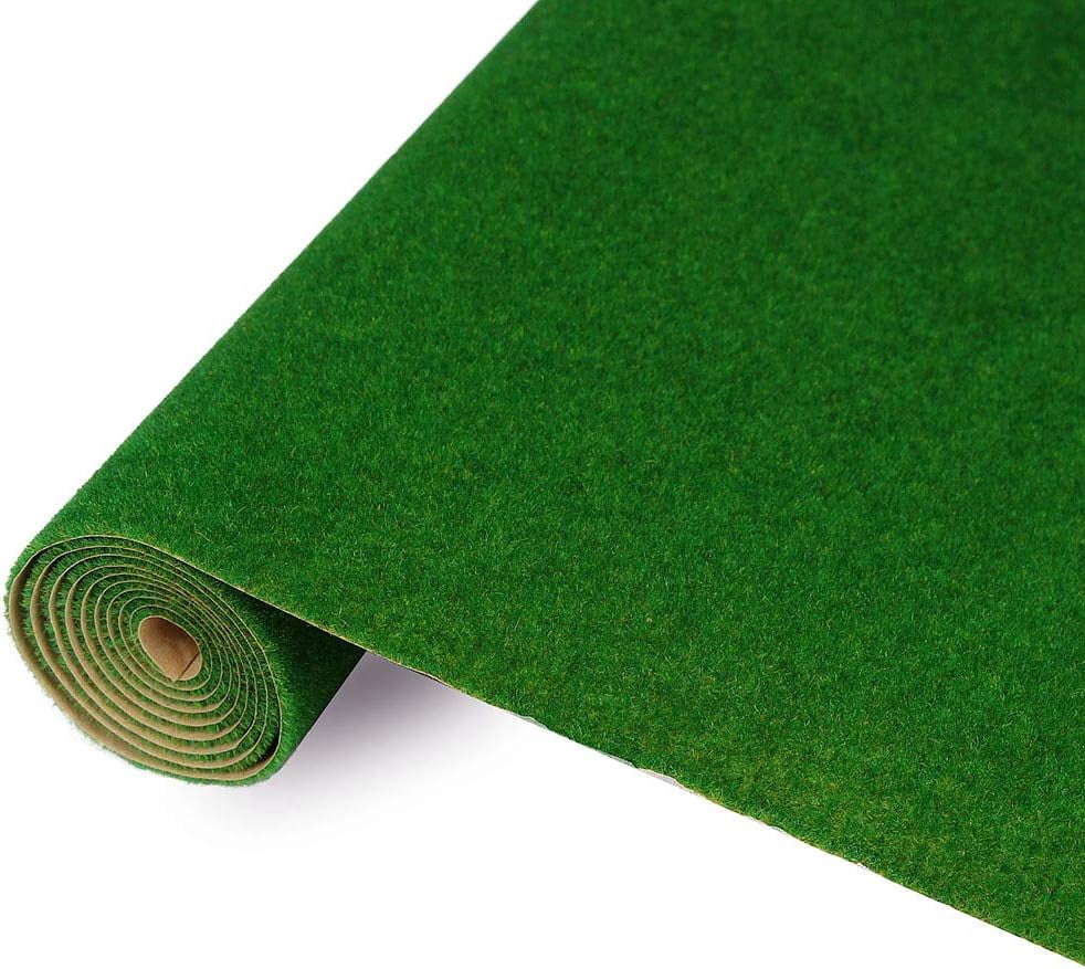 Artificial Grass Mat 40x100cm Dark Green for Model Train Layouts DIY ...