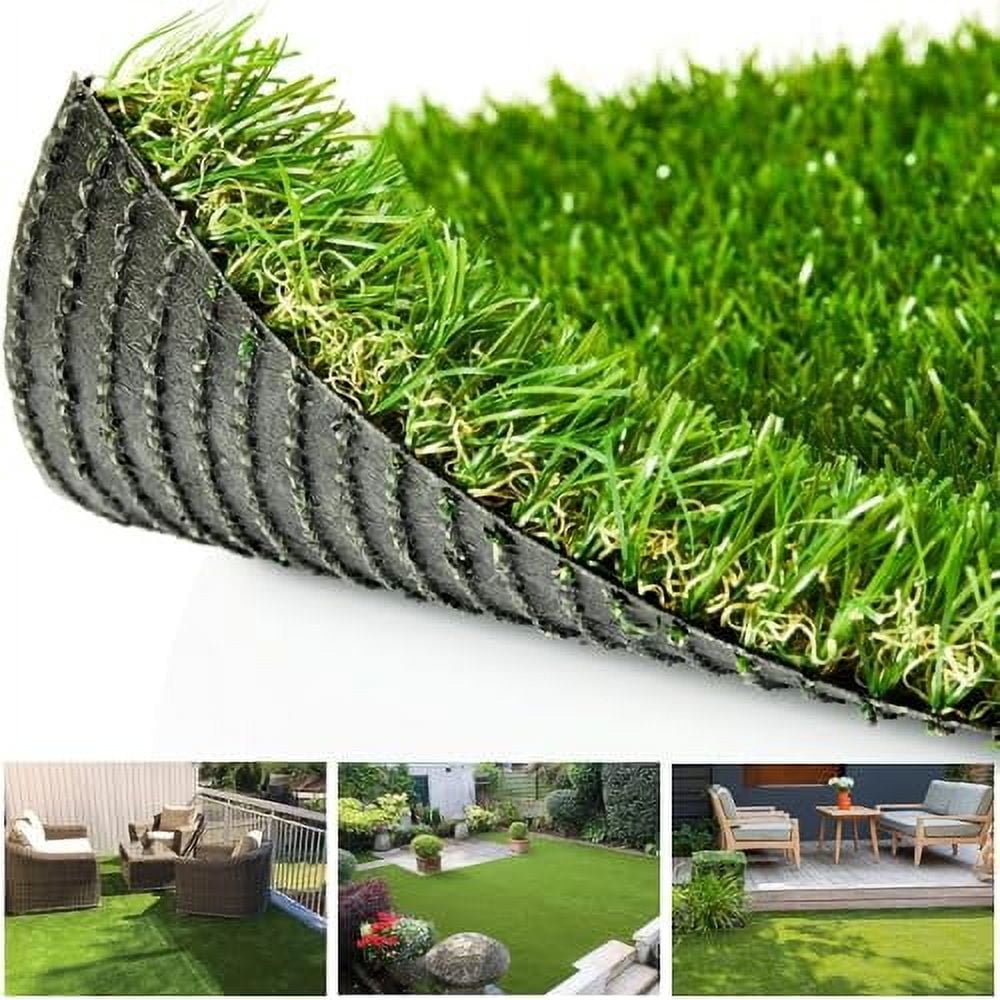 Artificial Grass Outdoor Rug, 4FT x 15FT (60 Square Feet) 1.38 inch ...