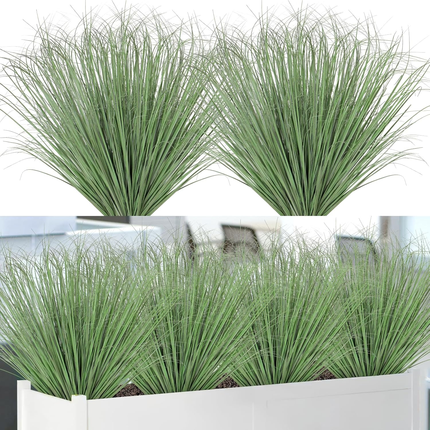 Artificial Grass Plants Outdoor 12 Bundles Fake Wheat Grass UV ...