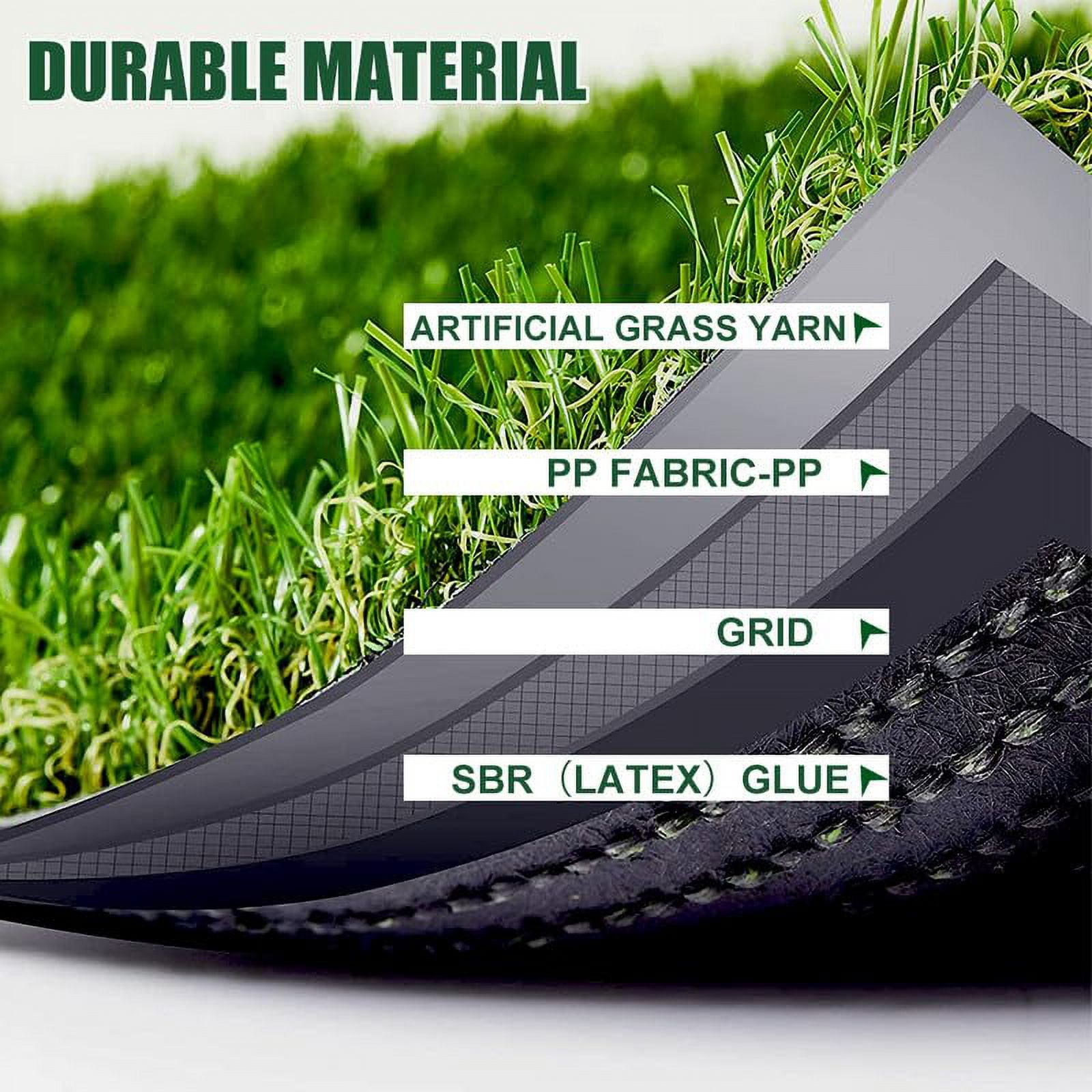 Artificial Grass Rug 2FTX20FT Fake Grass 1.38 Inch Thick Realistic ...