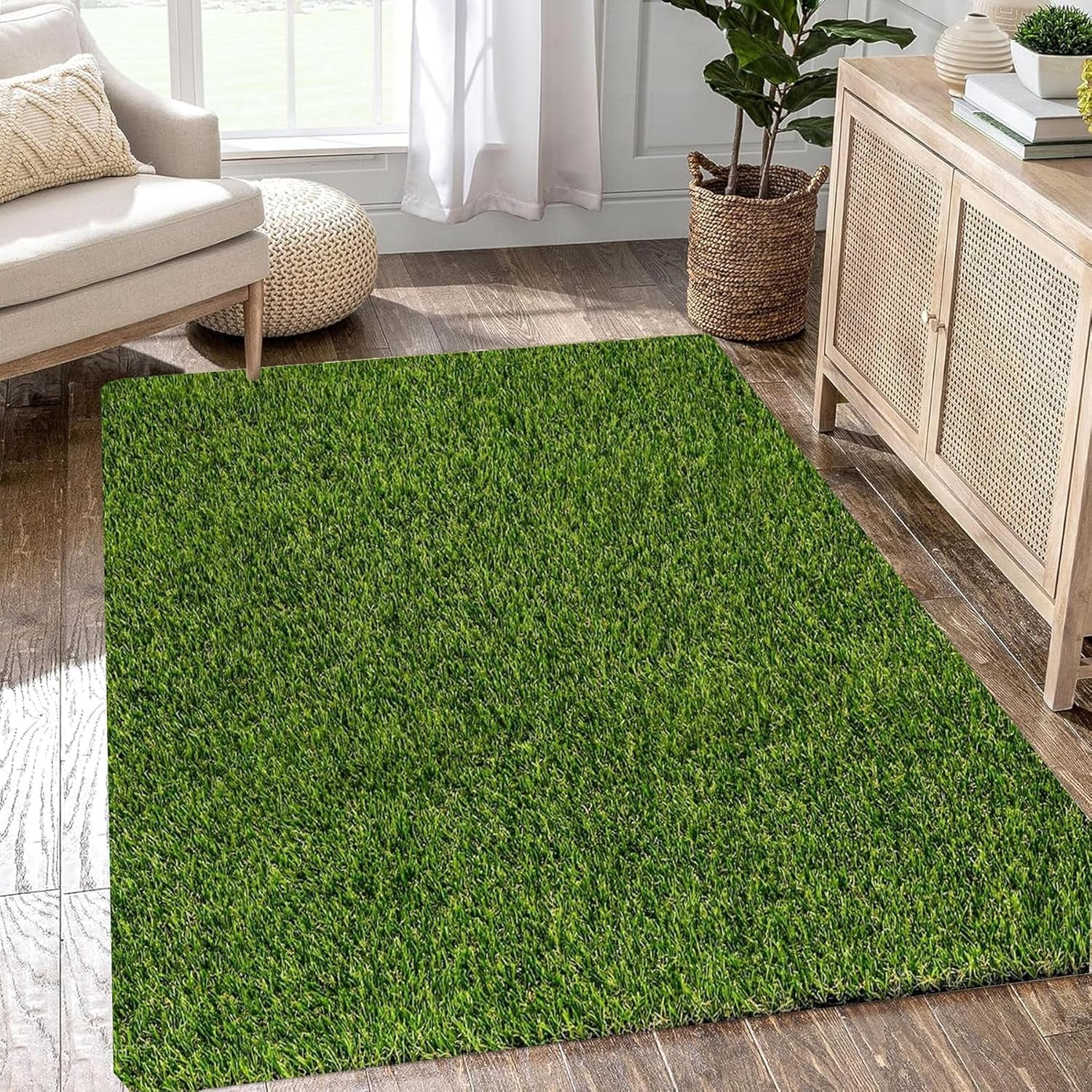 Artificial Grass Turf 4FTX6FT Outdoor Rug 1 Inch Fake Grass Realistic ...