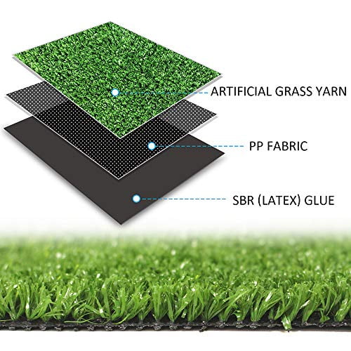 Artificial Grass Turf Lawn 5 Feet x 9 Feet, 0.4" Pile Height Indoor ...