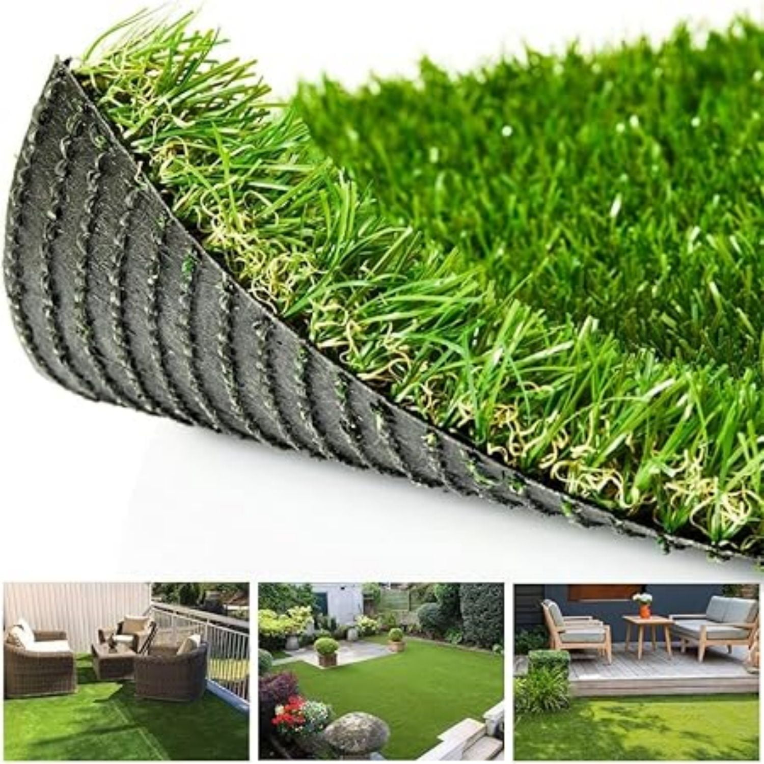 Artificial Grass Turf Outdoor, 3FT x 10FT (30 Square Feet) 1.38" Thick ...