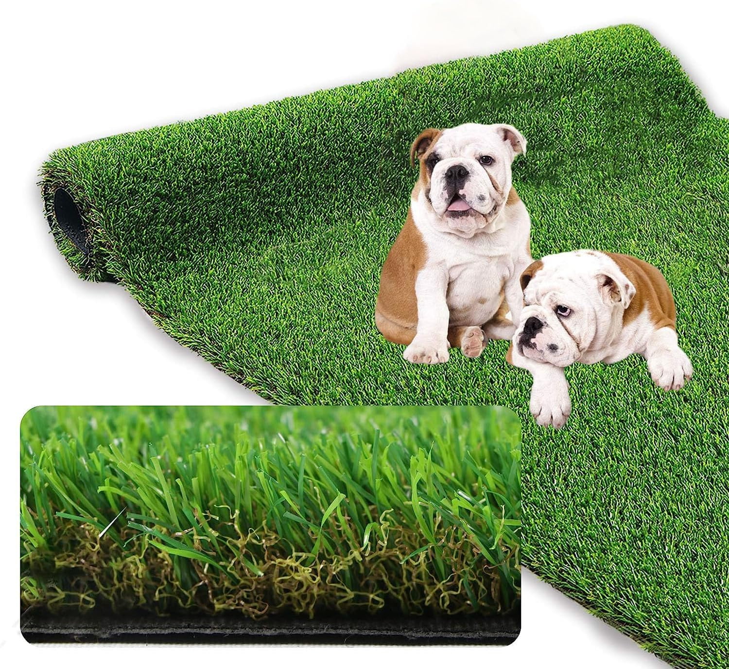 Artificial Grass Turf Rug 3.3x33 ft Artificial Grass Mats 1.2" Pile ...