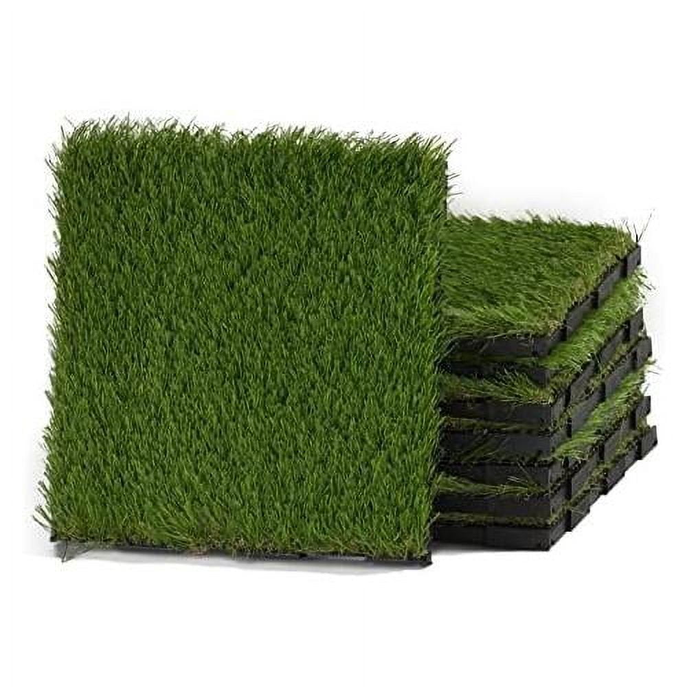 Artificial Grass Turf Tile Interlocking Green 9 Count