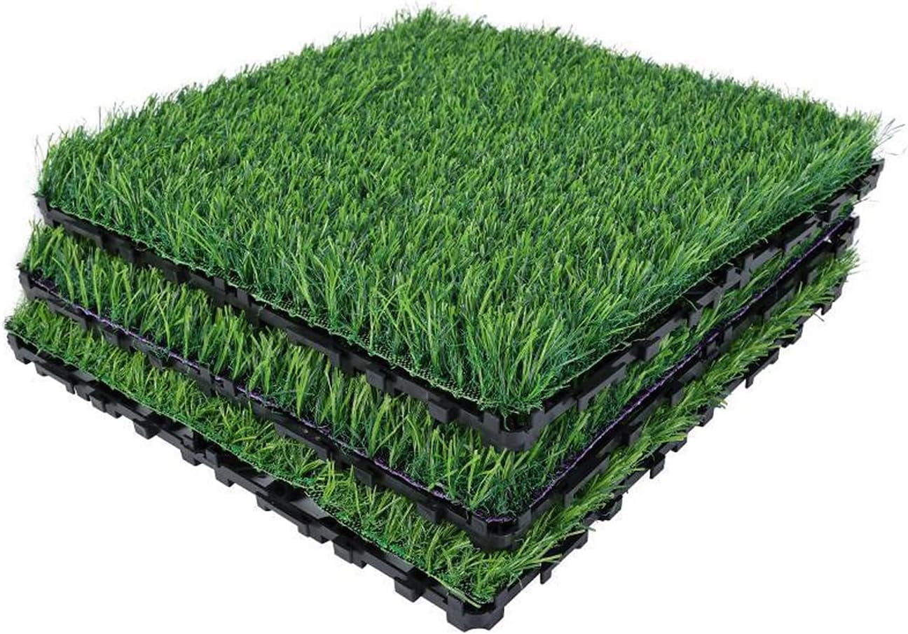 Artificial Grass Turf Tiles Interlocking Set 36 Pieces, 12"x12"Square ...