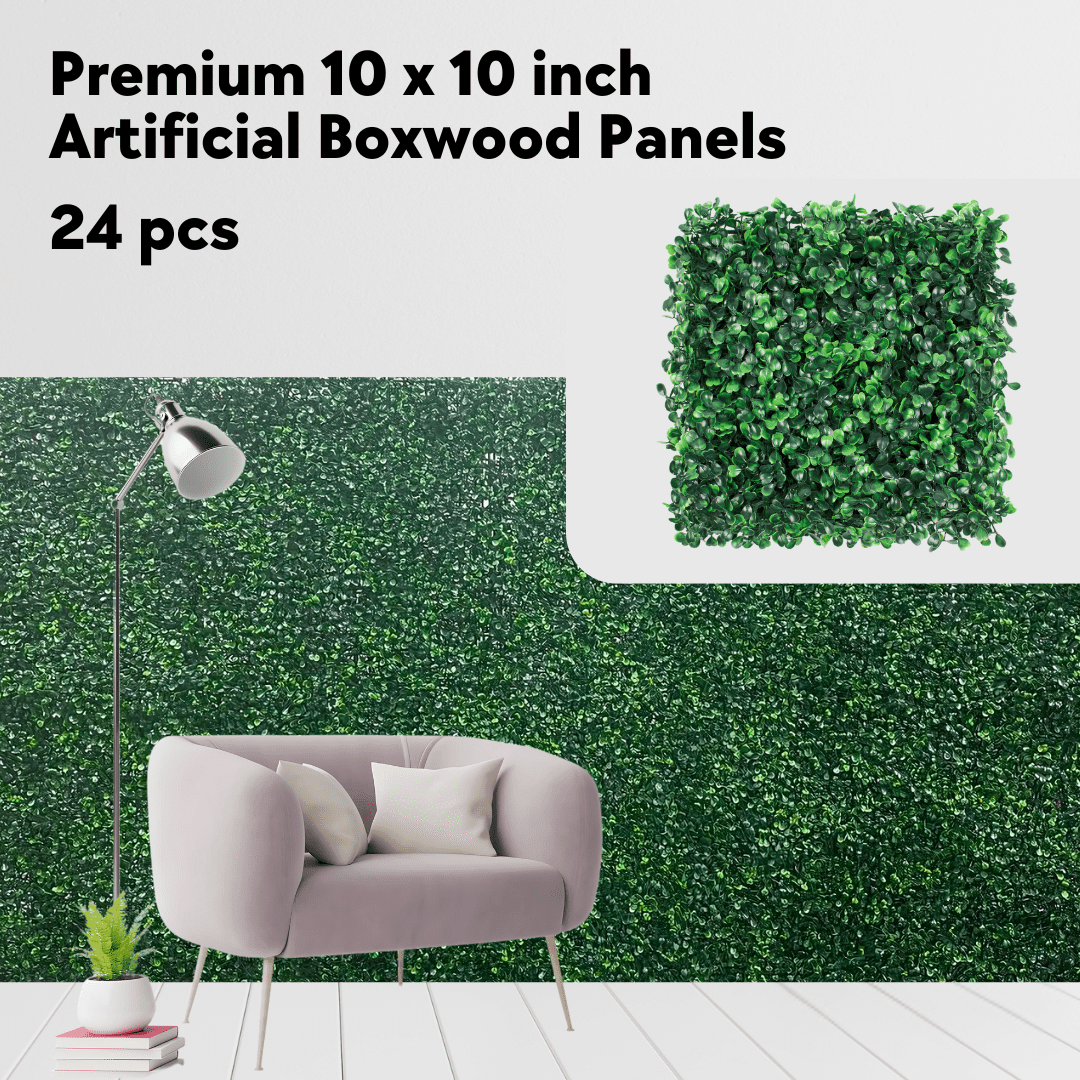 Artificial Grass Wall Backdrop Panels 10X10 in 24PCS UV-Anti Greenery ...