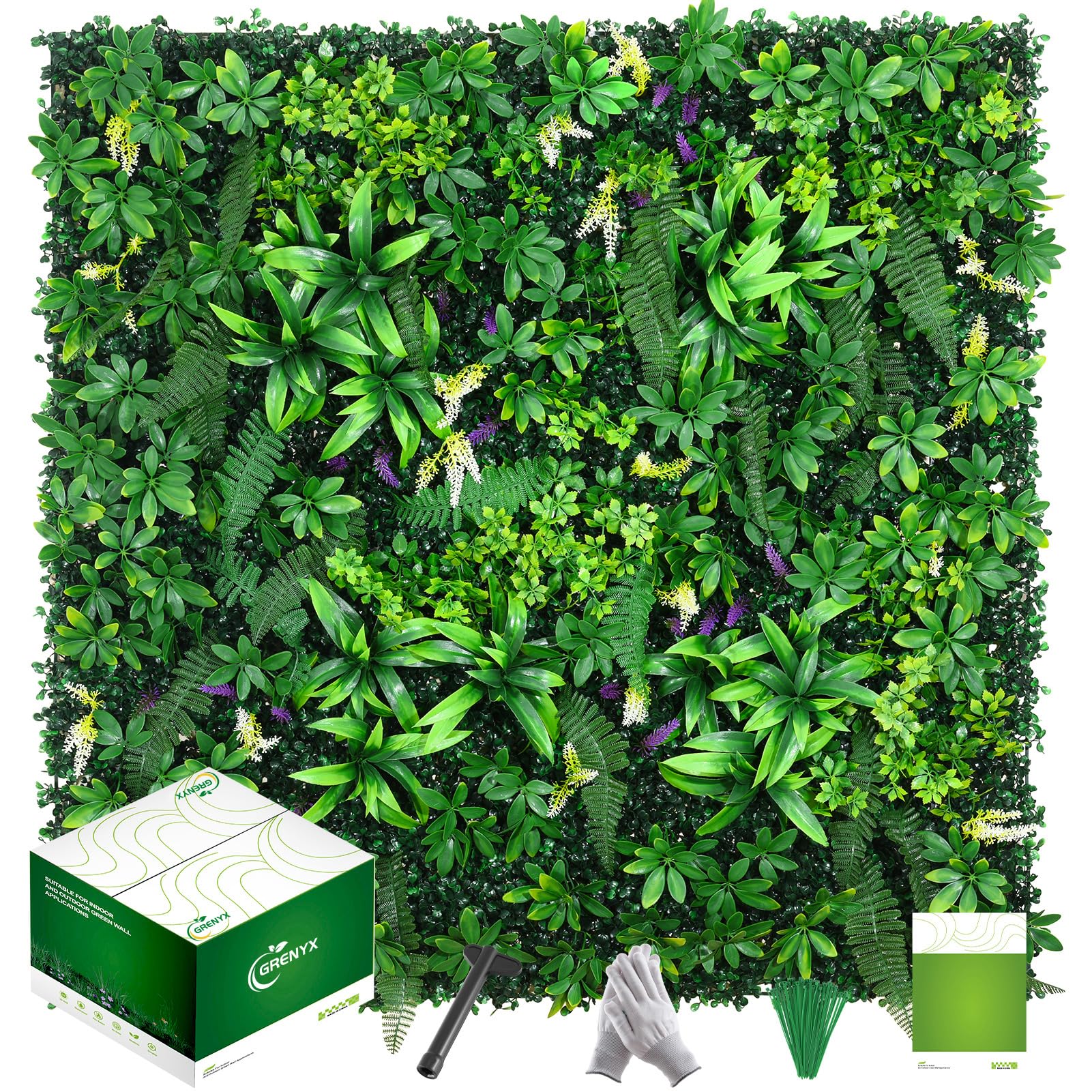 Artificial Grass Wall Panels 20x20 (12pcs) - UV Protected Privacy Fence ...