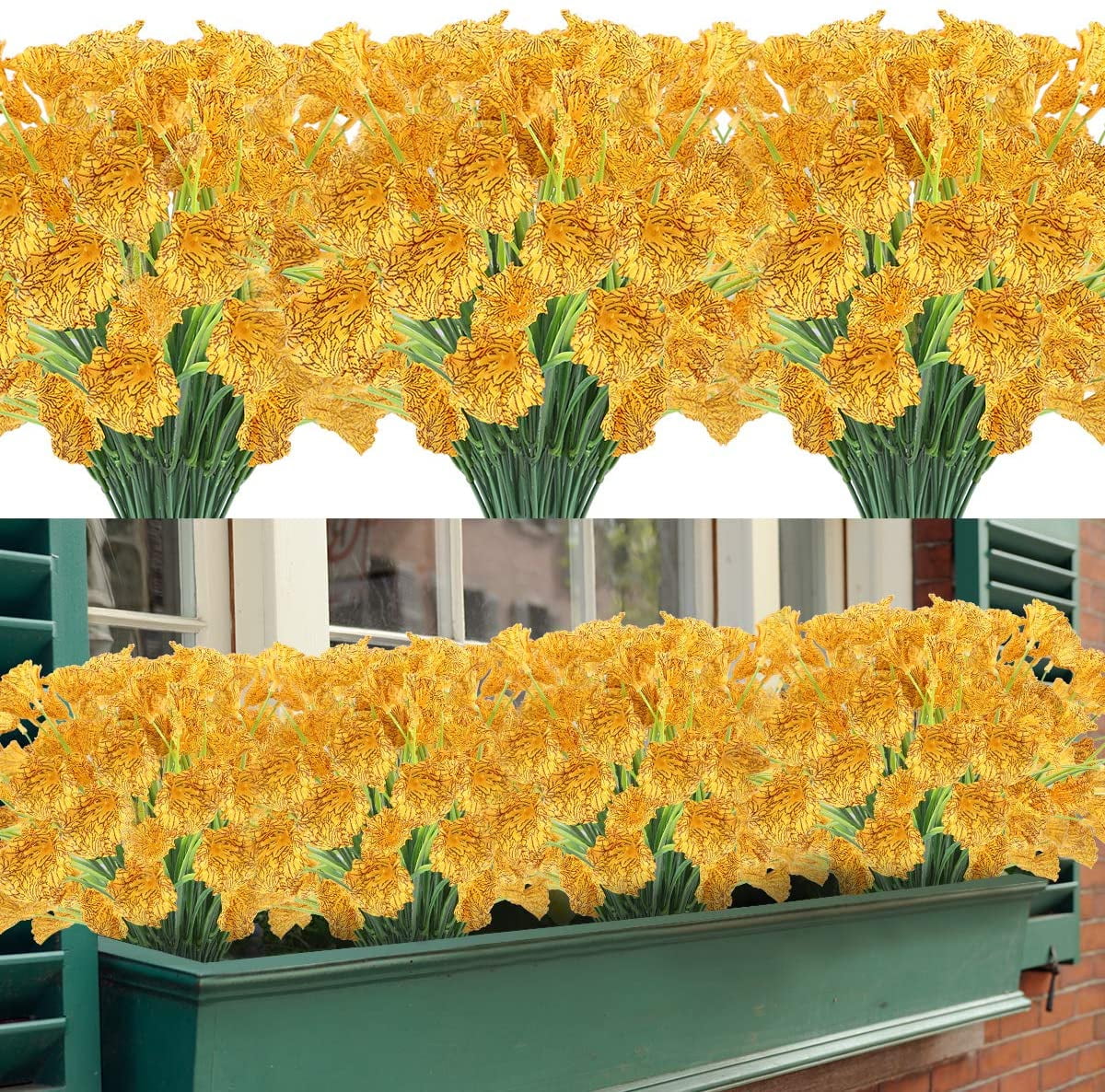 Artificial Grasses 12 Bundles Outdoor UV Resistant Fake Grass No Fade ...