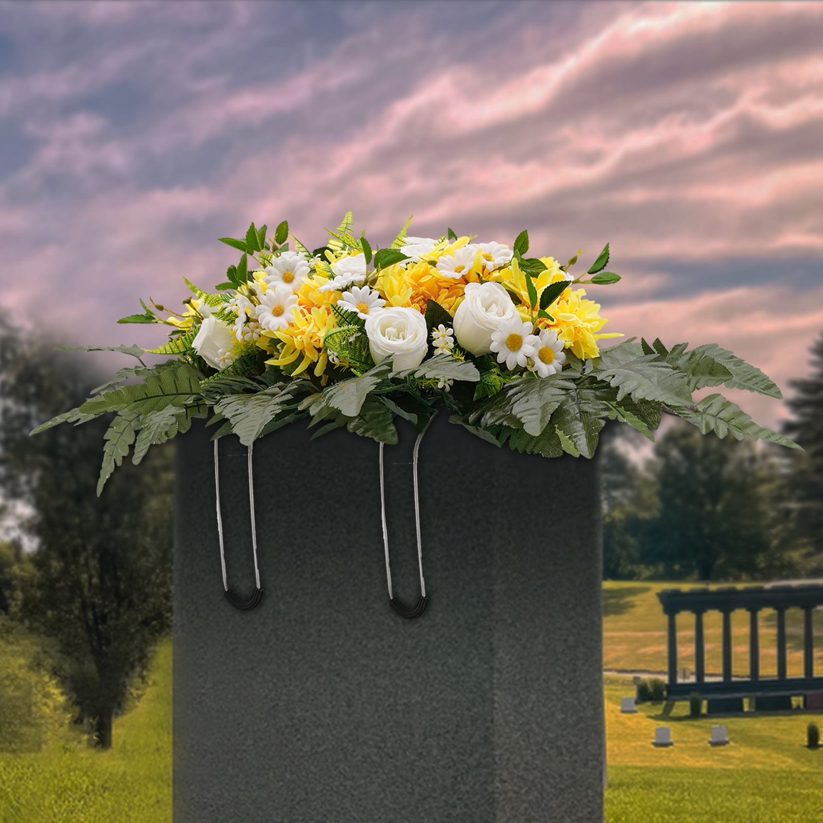 Artificial Grave Flowers, Outdoor Grave Decorations, Artificial ...