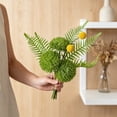 Artificial Green Ball Bouquet Faux Floral Centerpiece Wedding Home ...