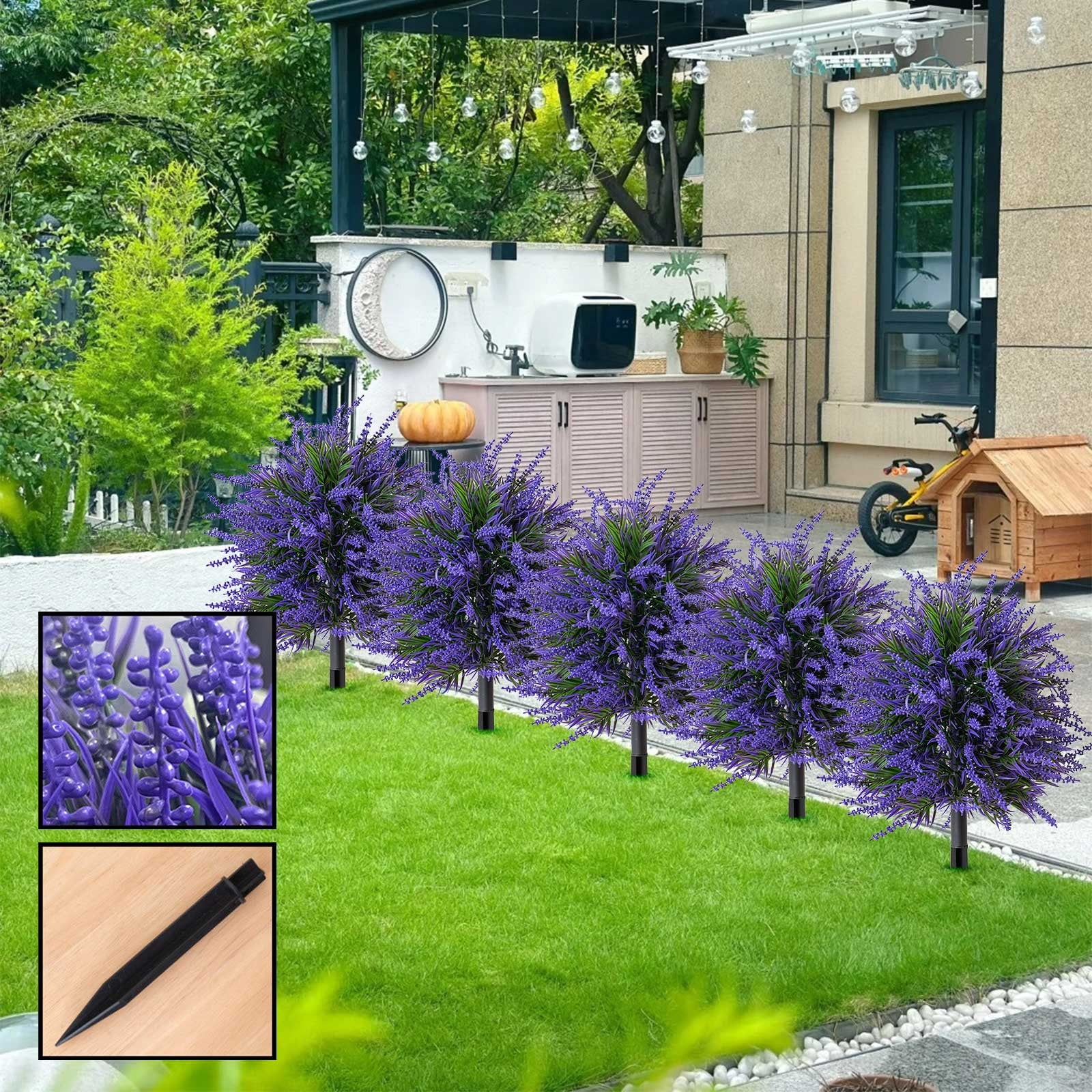 Artificial Green Lavender Field Bonsai | Realistic Fake Plant Decor ...