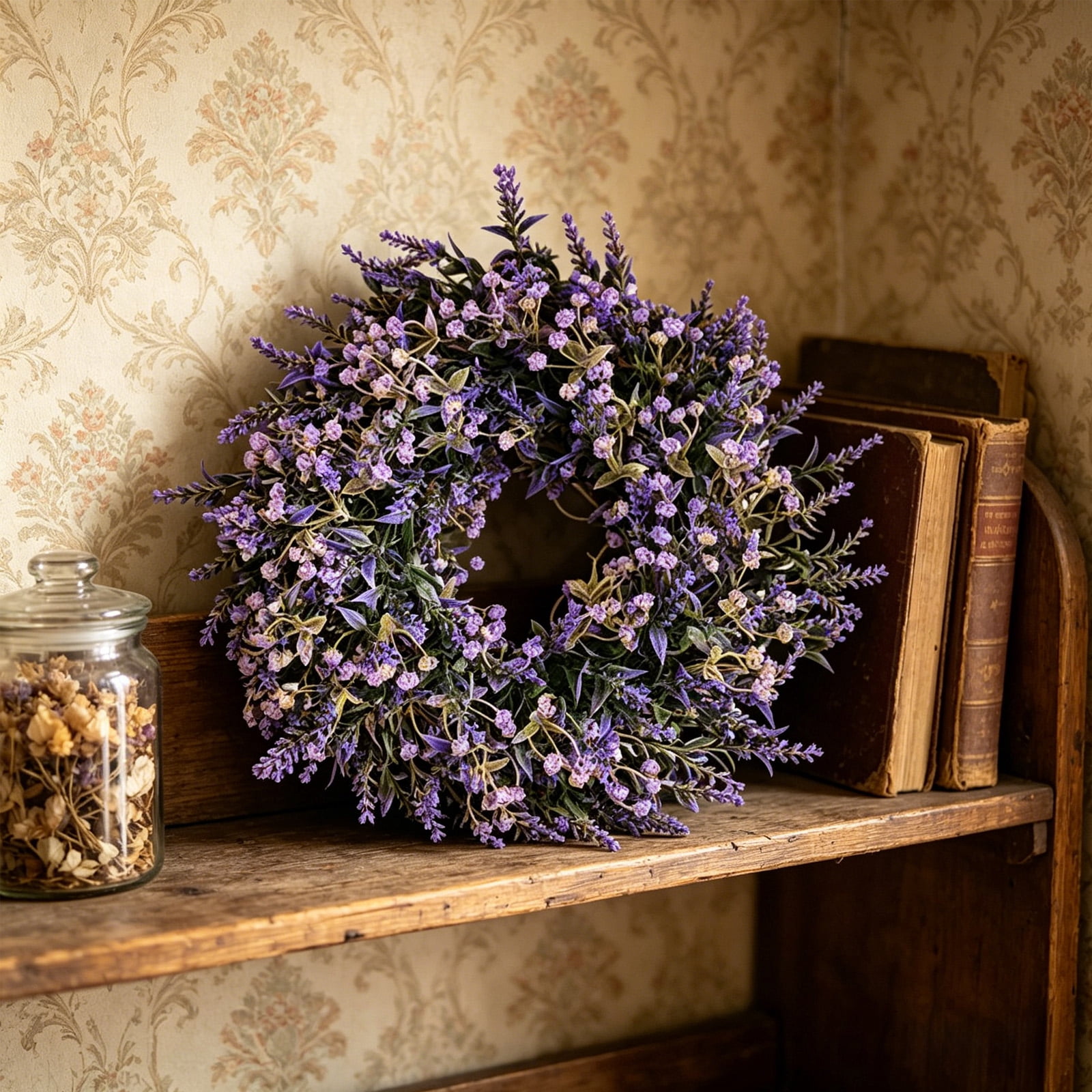 Artificial Green Leaf Flower Wreath for Front Door Wall Decor | Spring ...