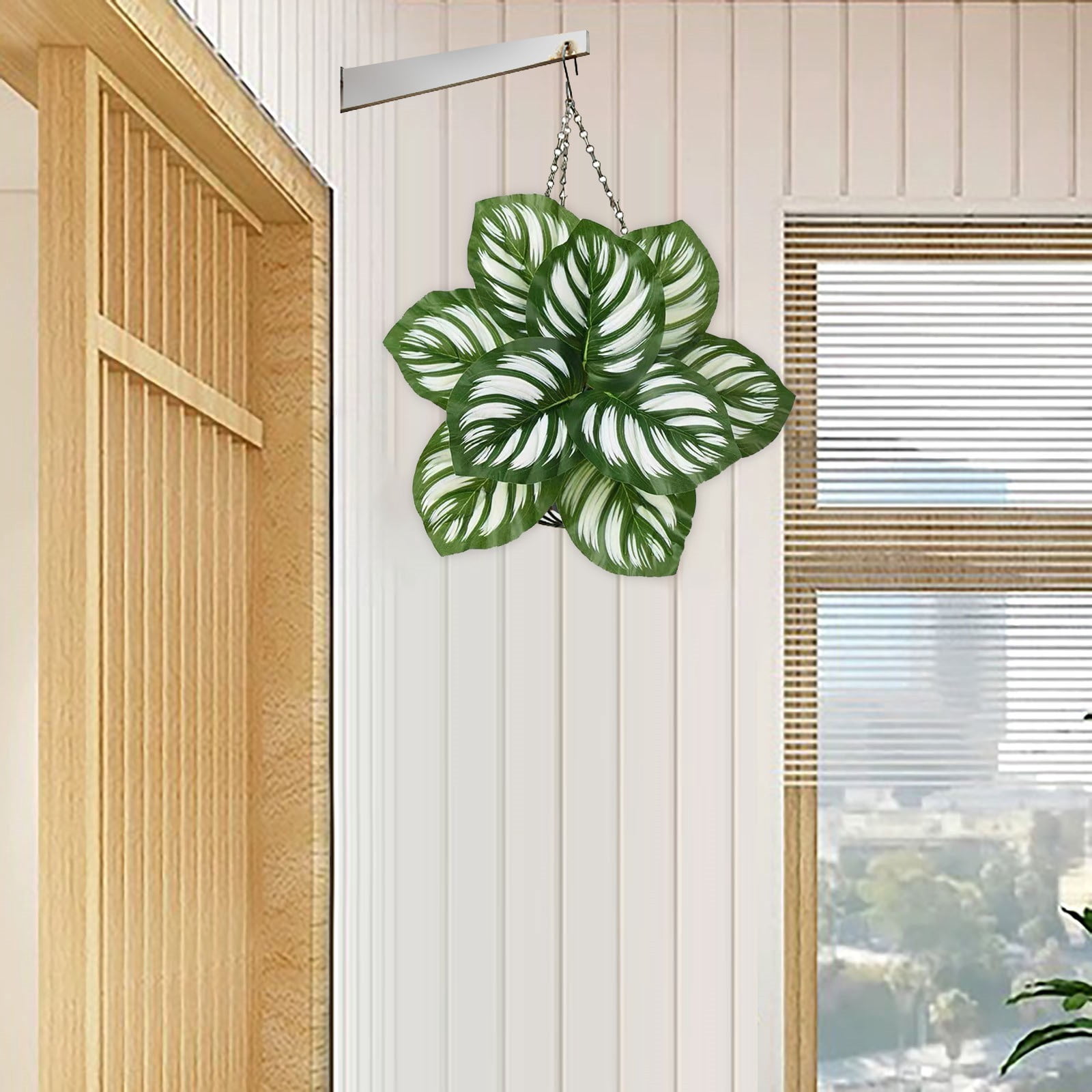 Artificial Green Leaf Plant for Outdoor Wall Decoration, Faux Foliage ...