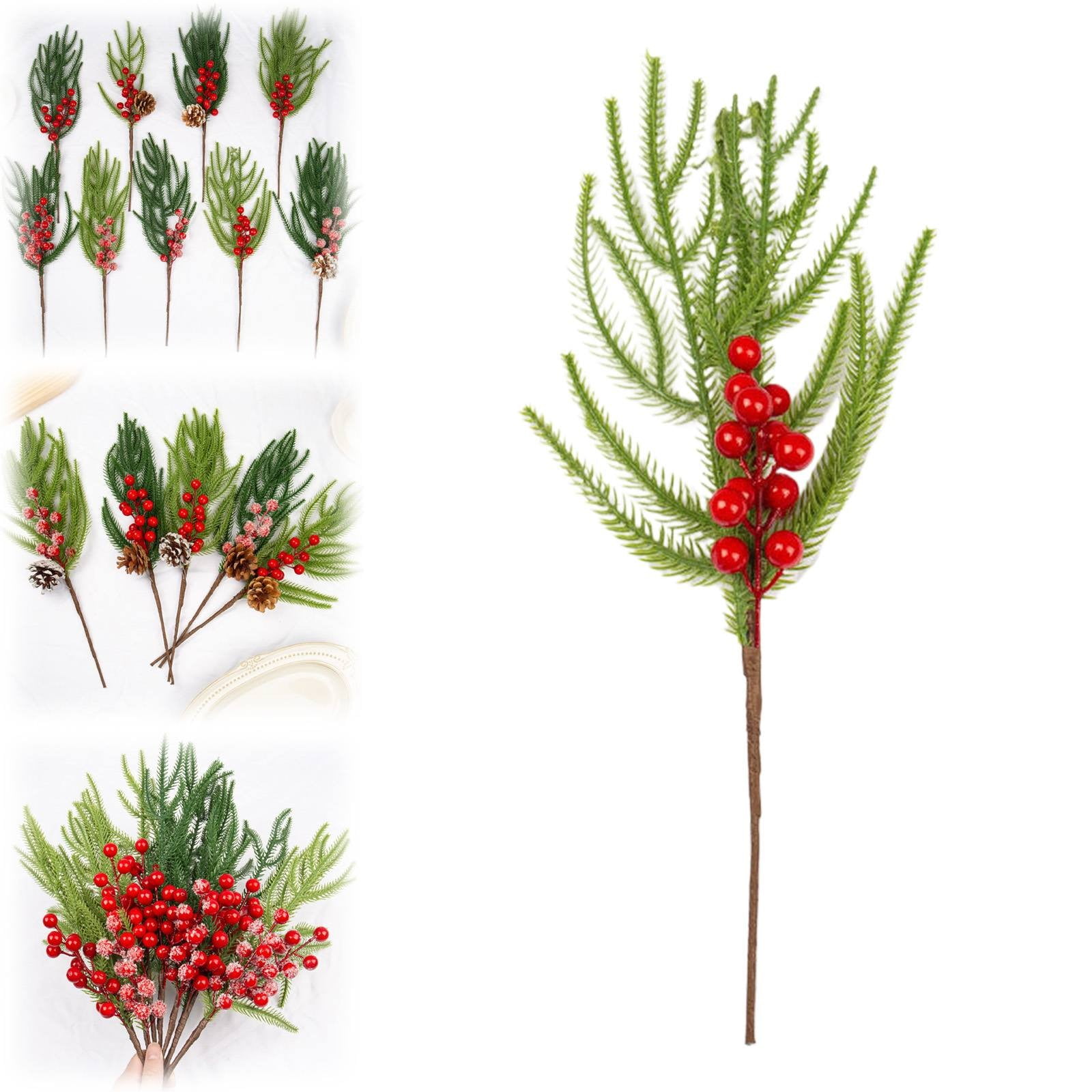 Artificial Green Pine Needles Branches Fake Small Pine Twigs Stems ...