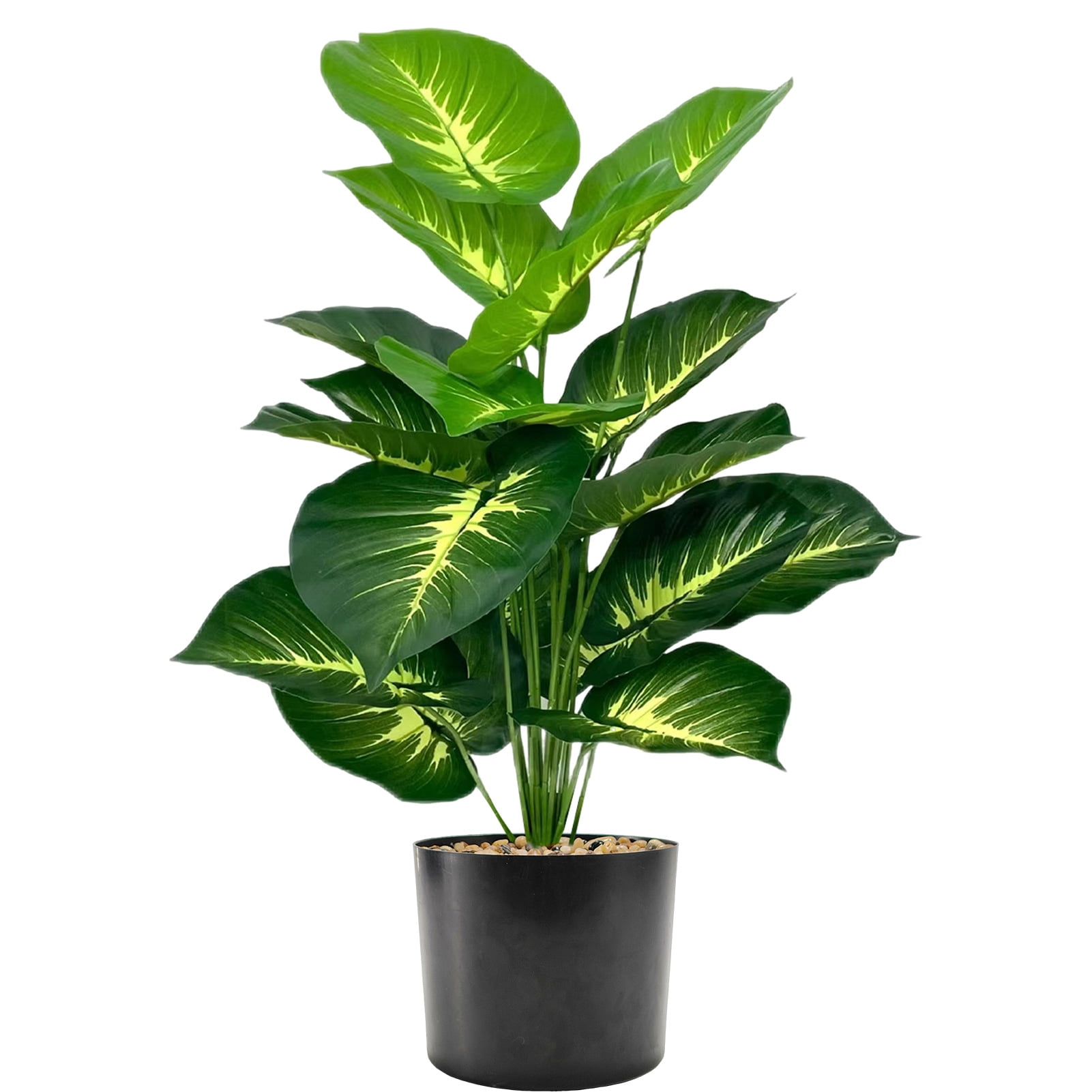 Artificial Green Plant Potted Faux Greenery Plant Indoor Floor Standing ...