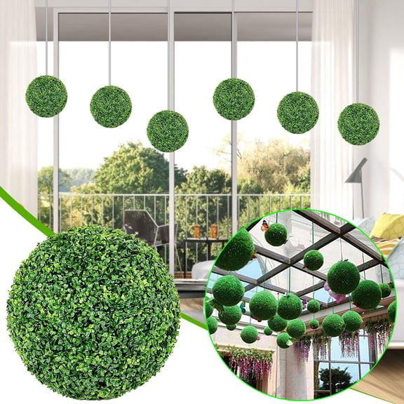 2Pcs Topiary Ball Vivid Verdant Plastic Tear Resistant Faux Plant Ball ...