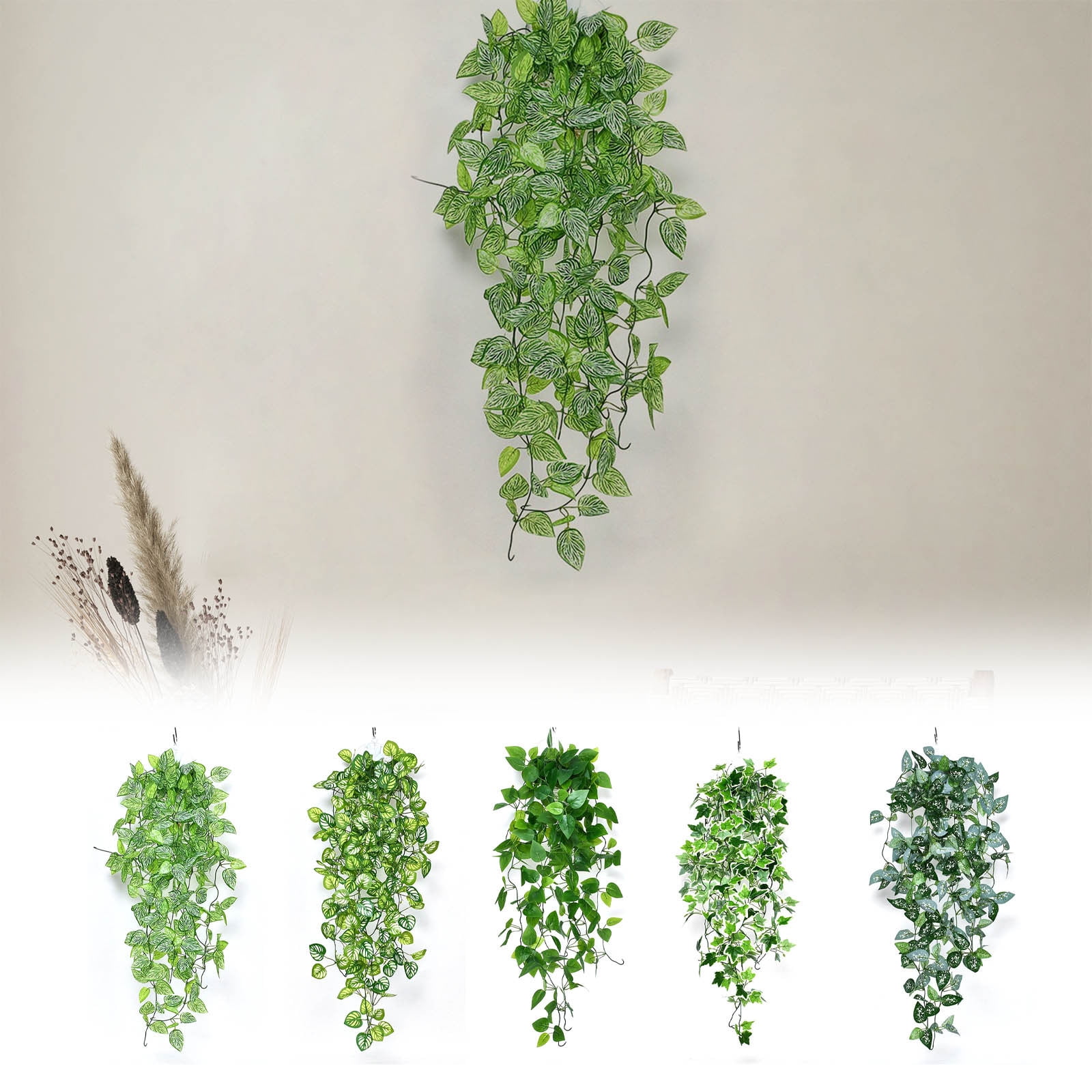 Artificial Green Wall Hanging, Plastic Flower Wall Art, Easy Install ...