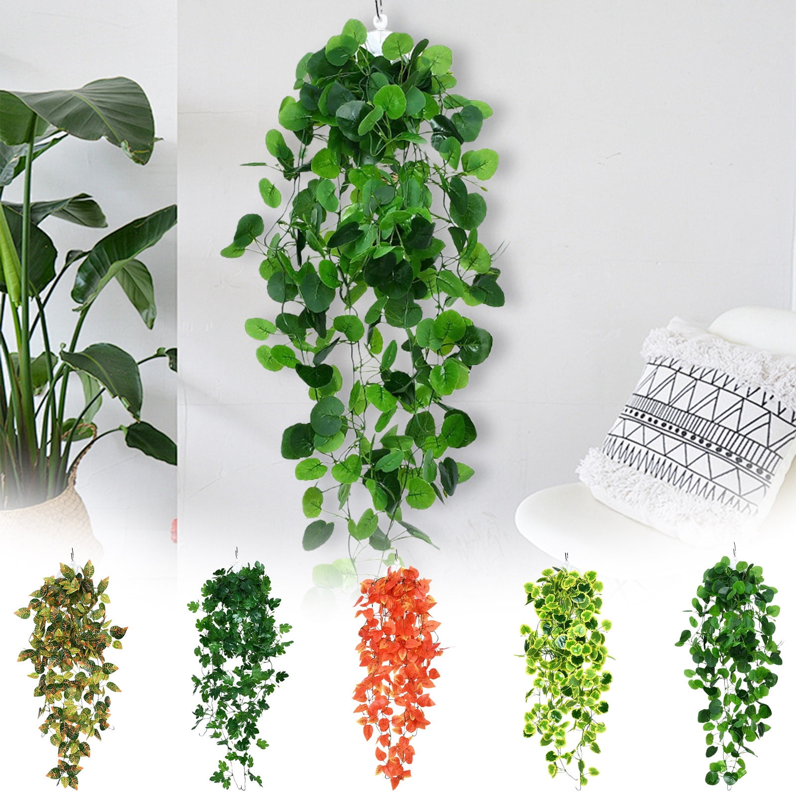 Artificial Green Wall Hanging, Plastic Flower Wall Art, Easy Install ...
