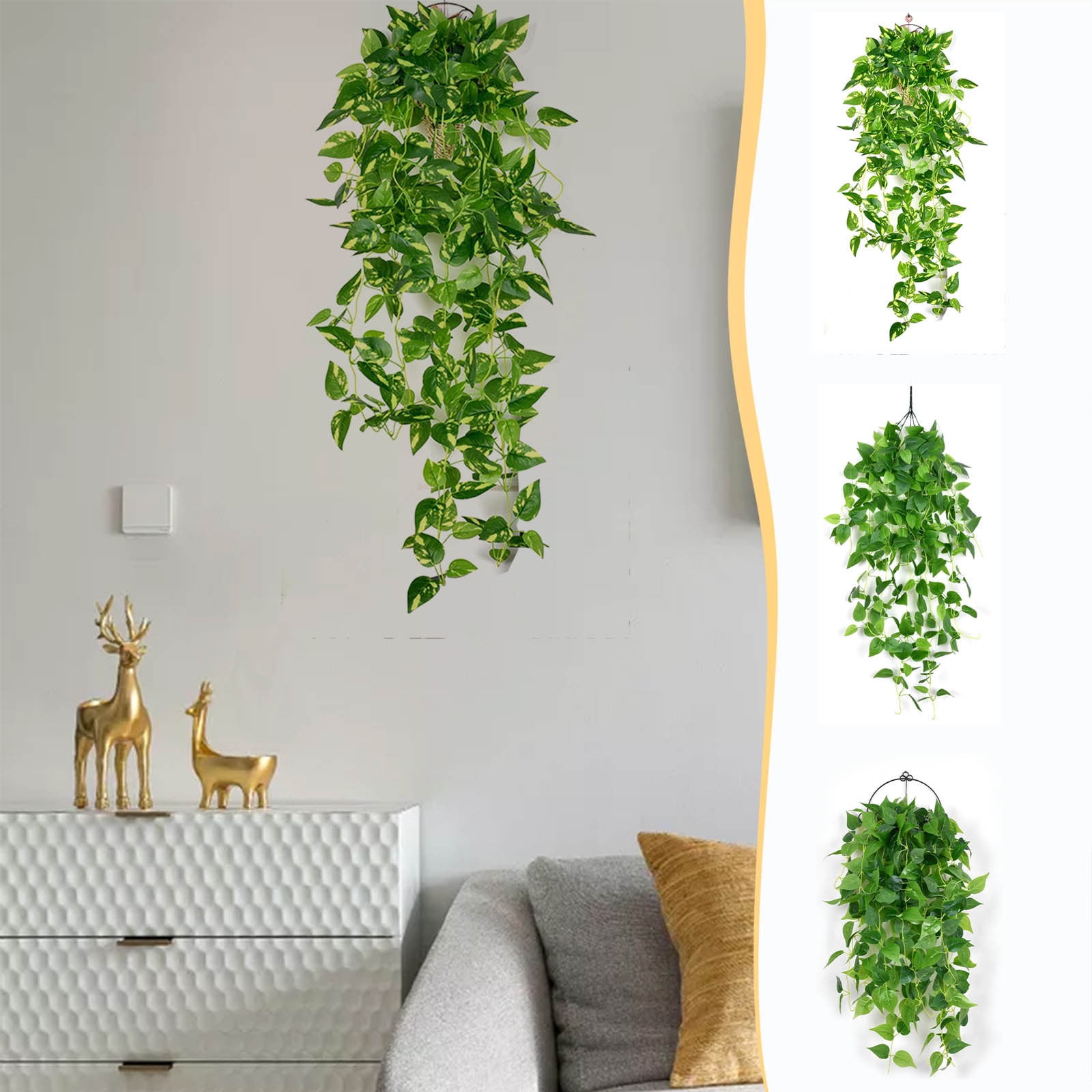 Artificial Green Wall Hanging, Plastic Flower Wall Art, Easy Install ...
