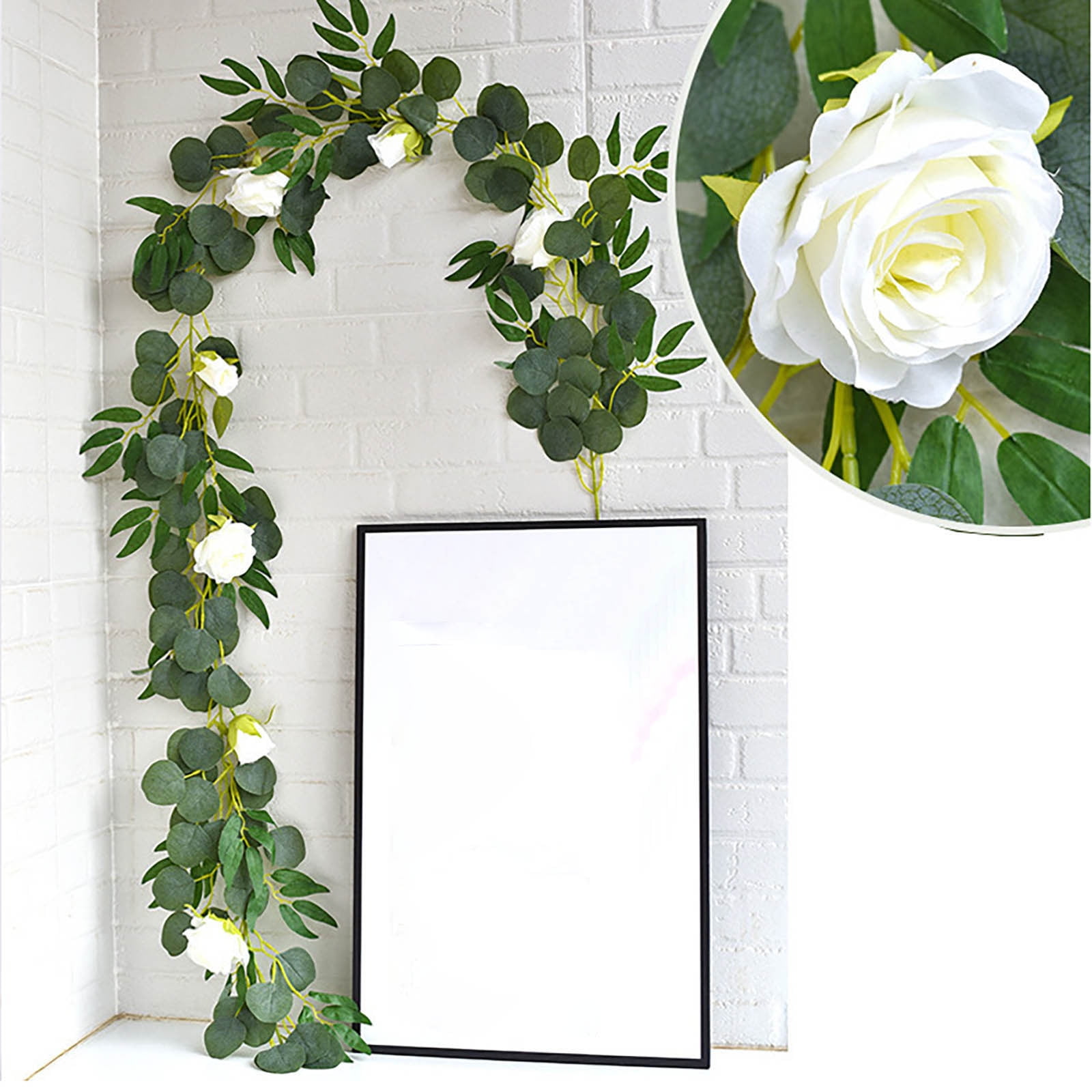Artificial Green Wall Hanging, Plastic Flower Wall Decor, 3D Wall Art ...