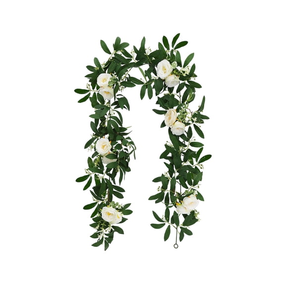 Artificial Greenery Rattan Vines 70.87 Inch Fake Eucalyptus Leaves ...