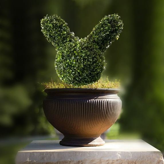 Artificial Greenery Stakes With Bunny Head Topiary Shape, Easter Porch ...