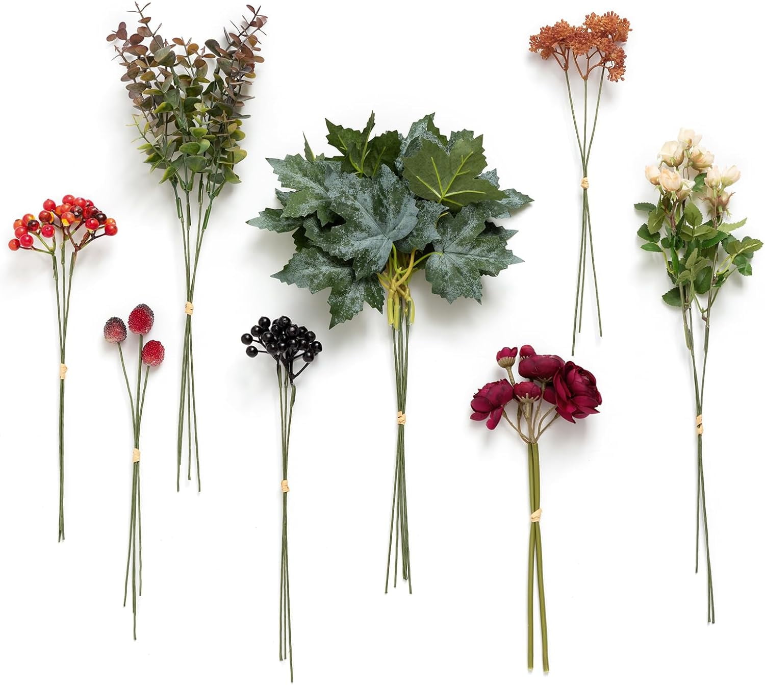 Artificial Greenery Stems Box Set, 27pcs with 8 Kinds of Faux Greenery ...