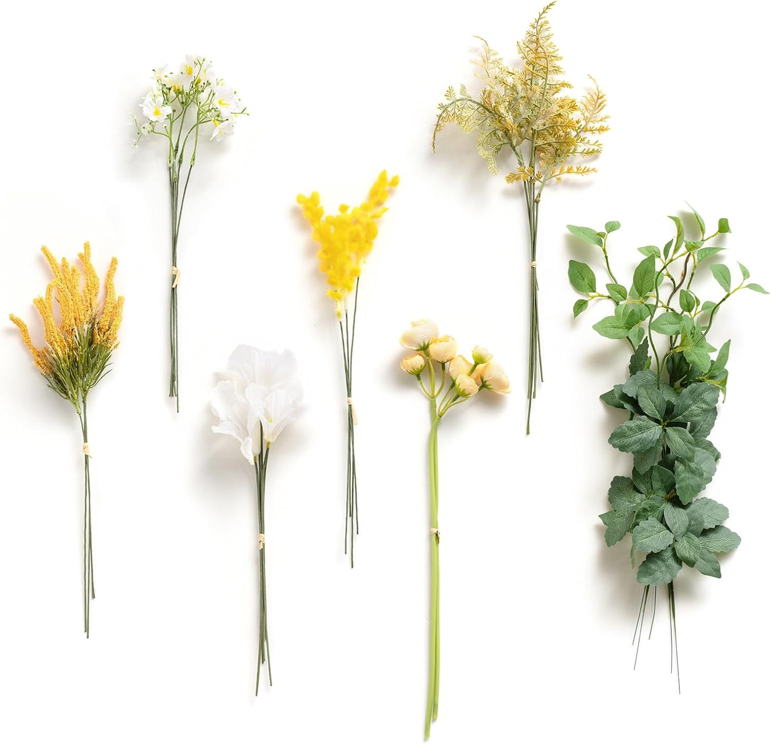 Artificial Greenery Stems Box Set, 30pcs with 7 Kinds of Faux Greenery ...