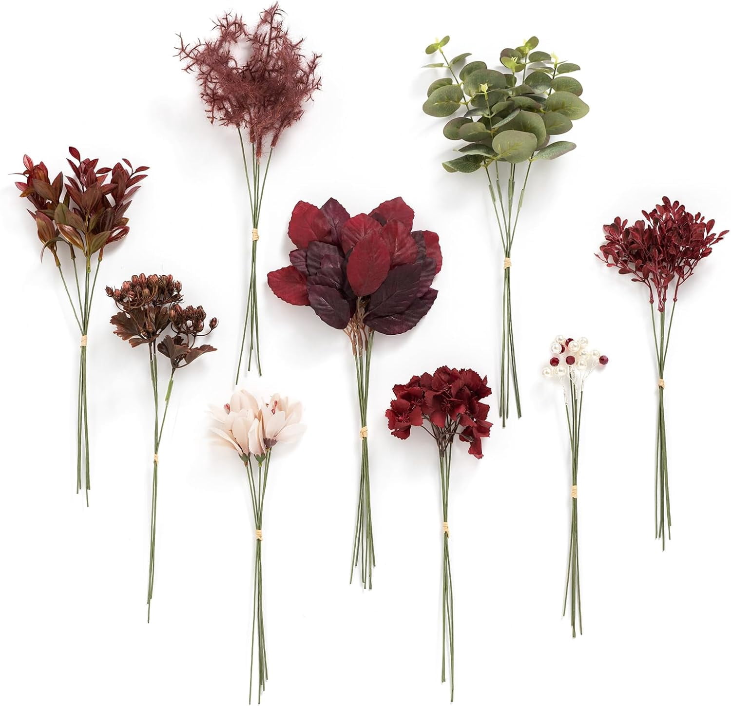 Artificial Greenery Stems Box Set, 46pcs with 9 Kinds of Faux Greenery ...