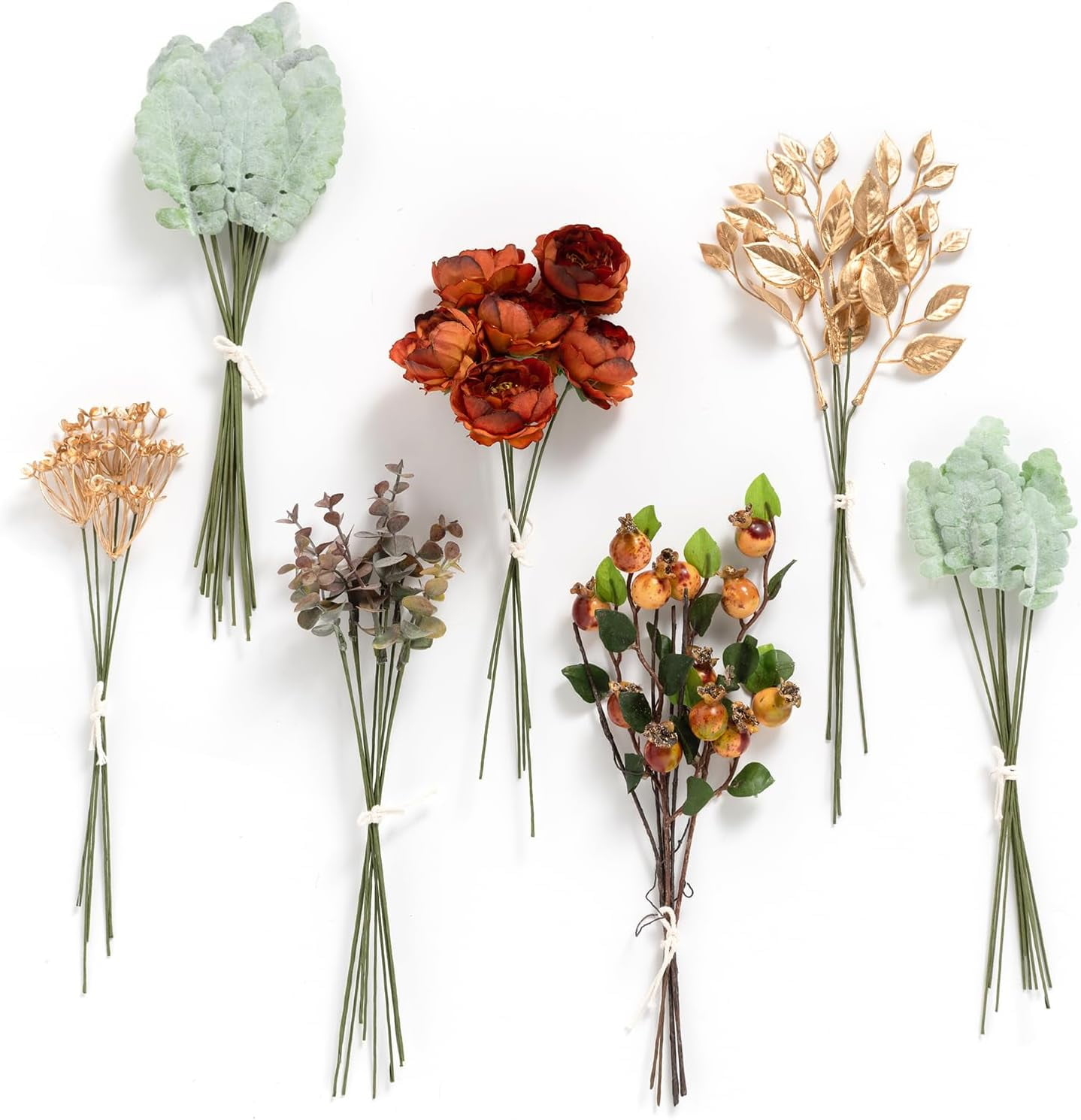 Artificial Greenery Stems Box Set, 53pcs with 7 Kinds of Faux Greenery ...