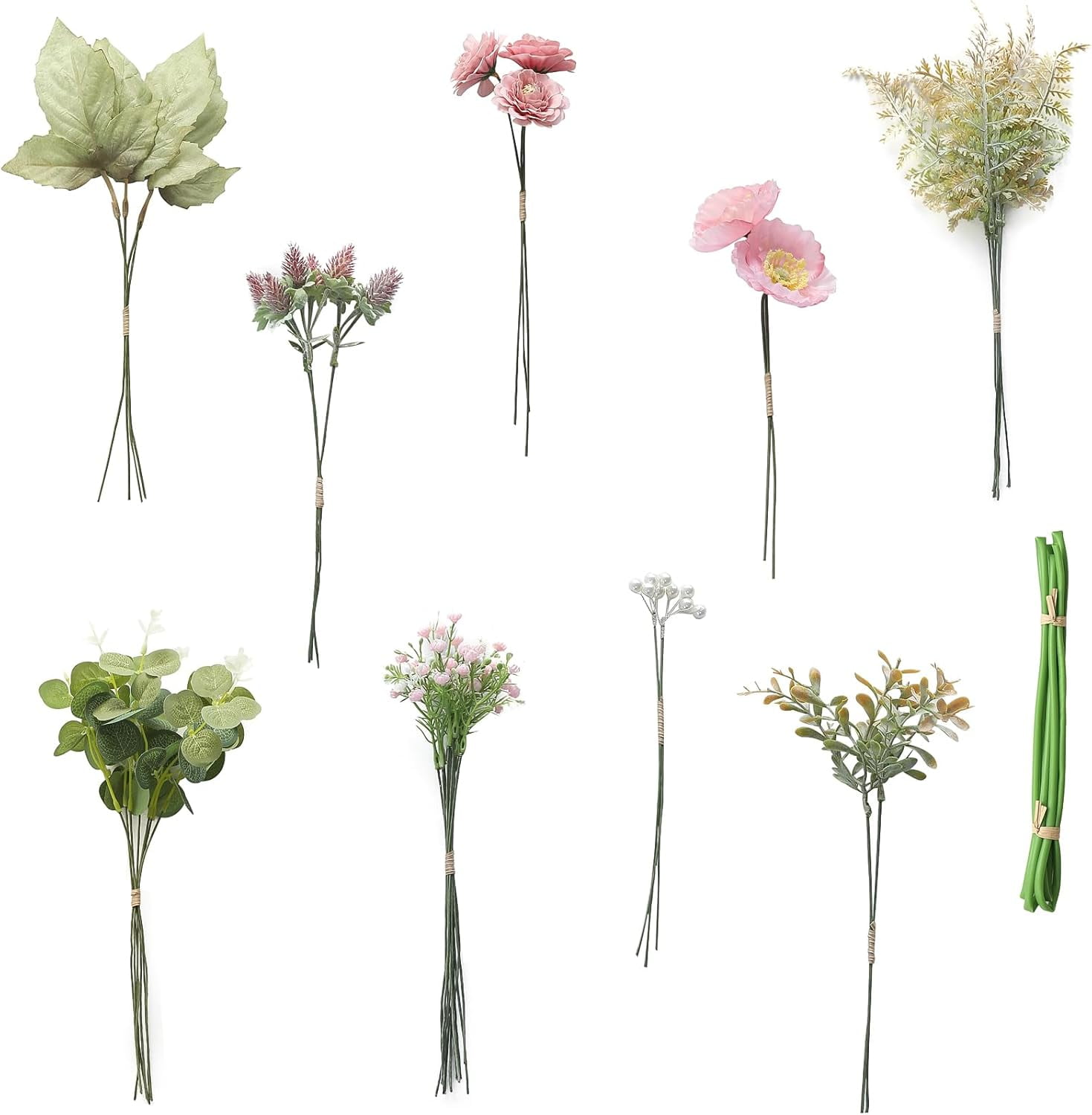 Artificial Greenery Stems Box Set, Faux Greenery Flowers Picks for DIY ...
