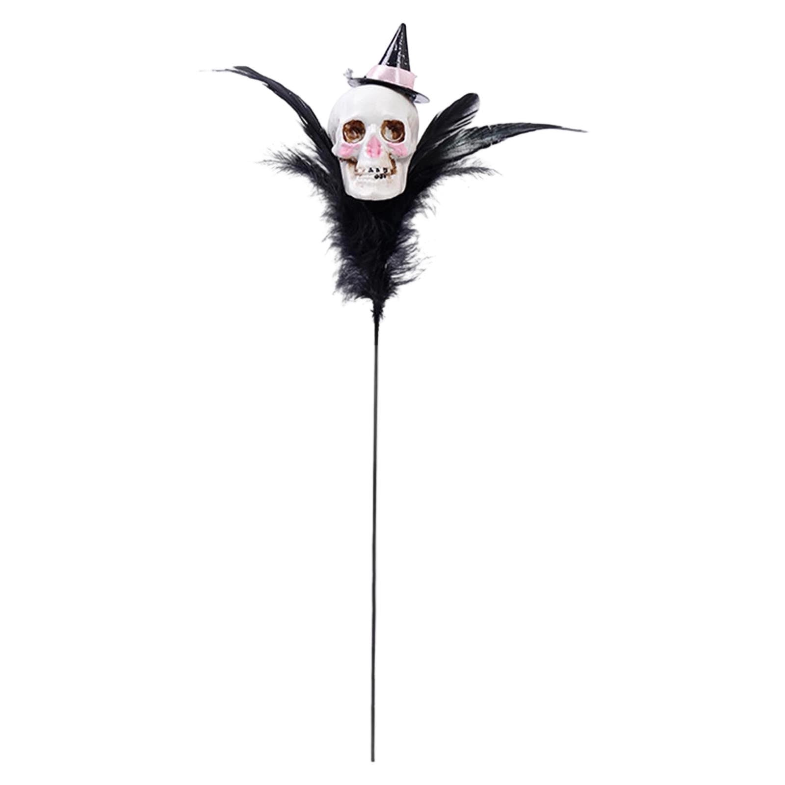 Artificial Halloween Skull Head Pumpkin Branches Fake 16" Halloween ...
