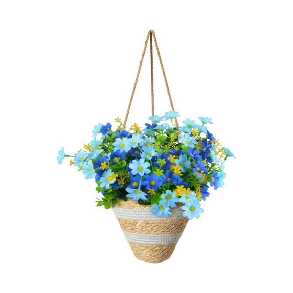 Artificial Hanging Baskets Outdoor With Flowers, Chain Hanging Basket ...