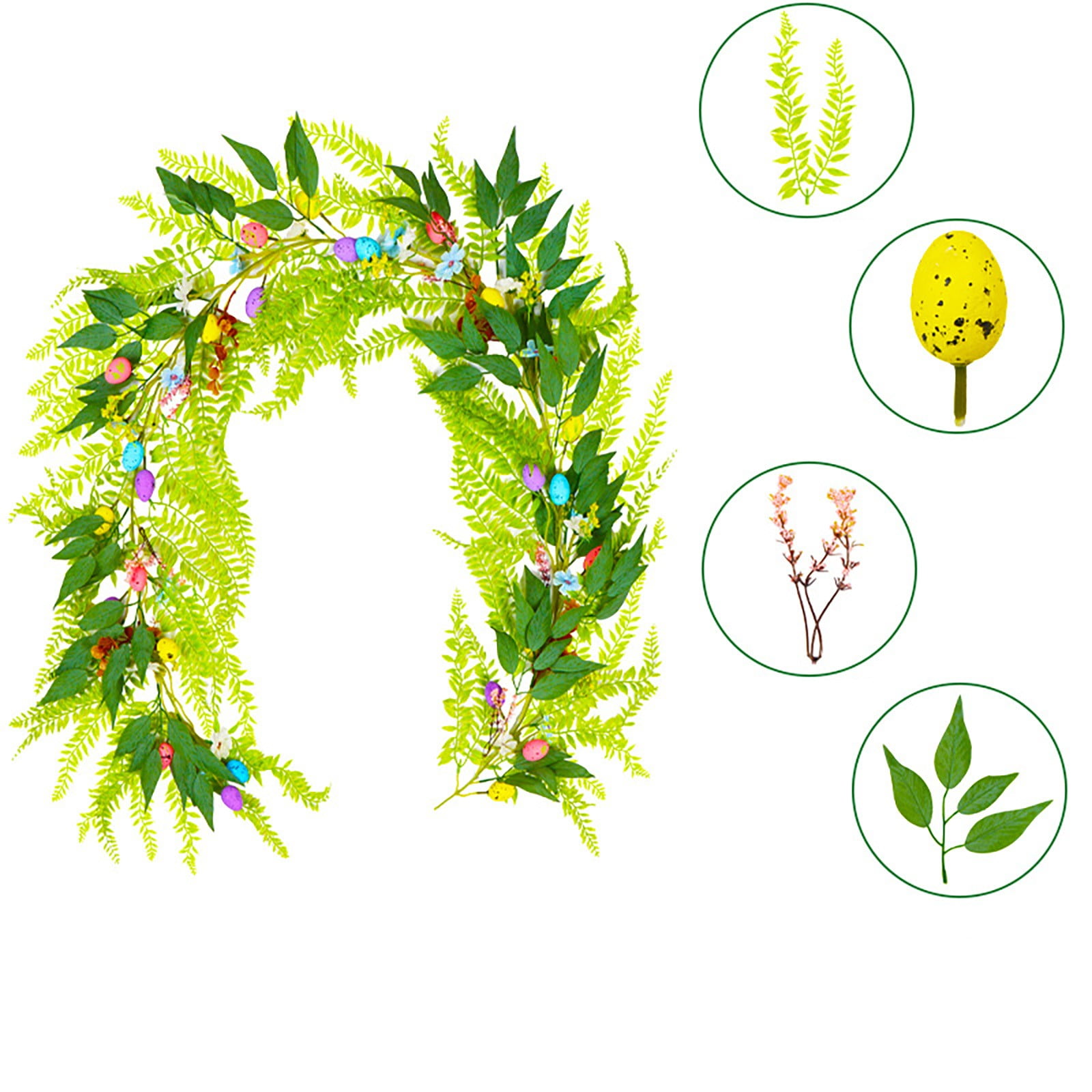 Artificial Hanging Easter Egg Greenery Vines, Indoor Wall Decor for ...