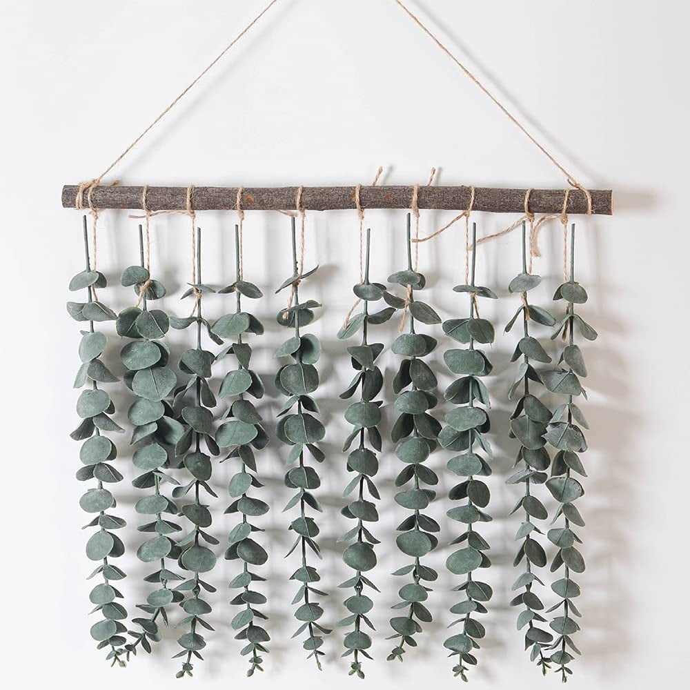 Artificial Hanging Eucalyptus Vines with Wooden Stick, Boho Farmhouse ...
