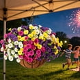 Artificial Hanging Flower Basket with Faux Flower, Multicolor Outdoor ...