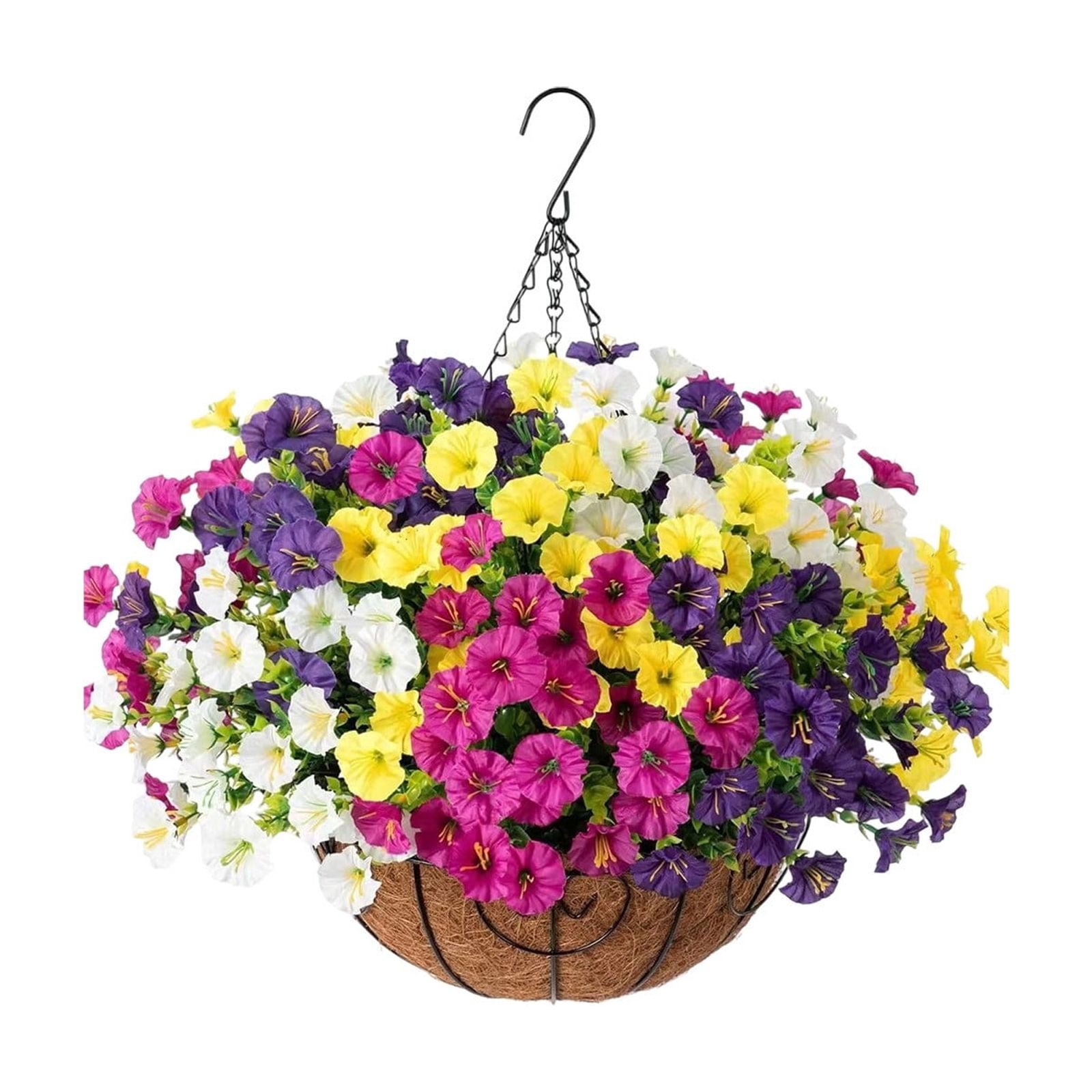 Artificial Hanging Flower Basket, Outdoor Patio Garden Decor, Synthetic ...