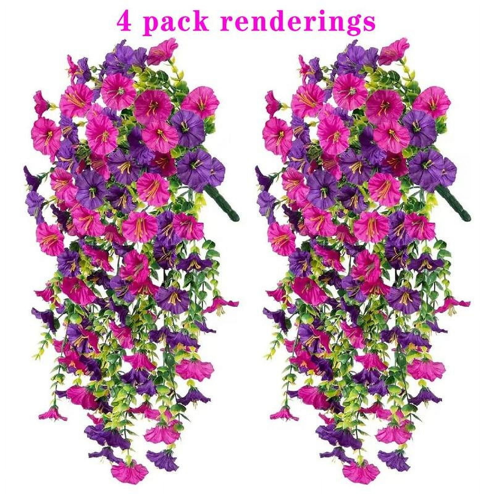 Artificial Hanging Flowers, 2/4 Counts Fake Plants with Eucalyptus ...