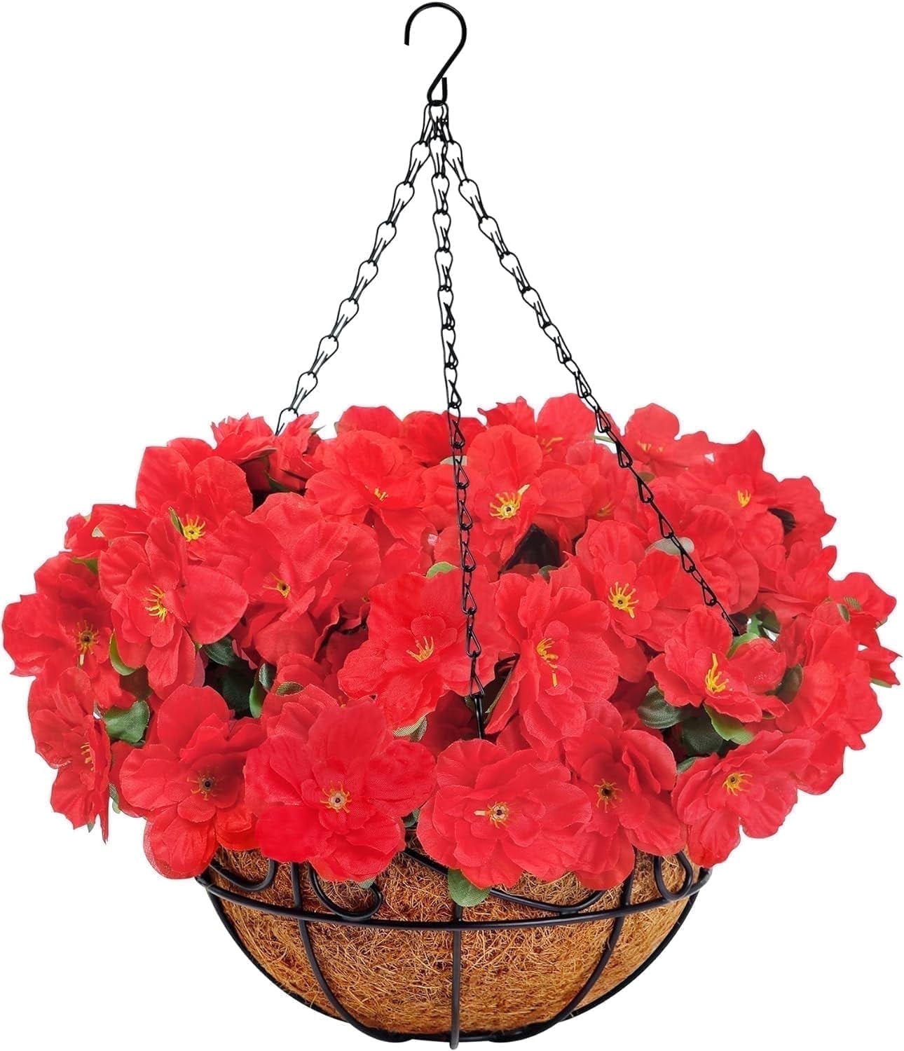 Artificial Hanging Flowers With Basket, 30 PCS Azaleas Outdoors Fake ...