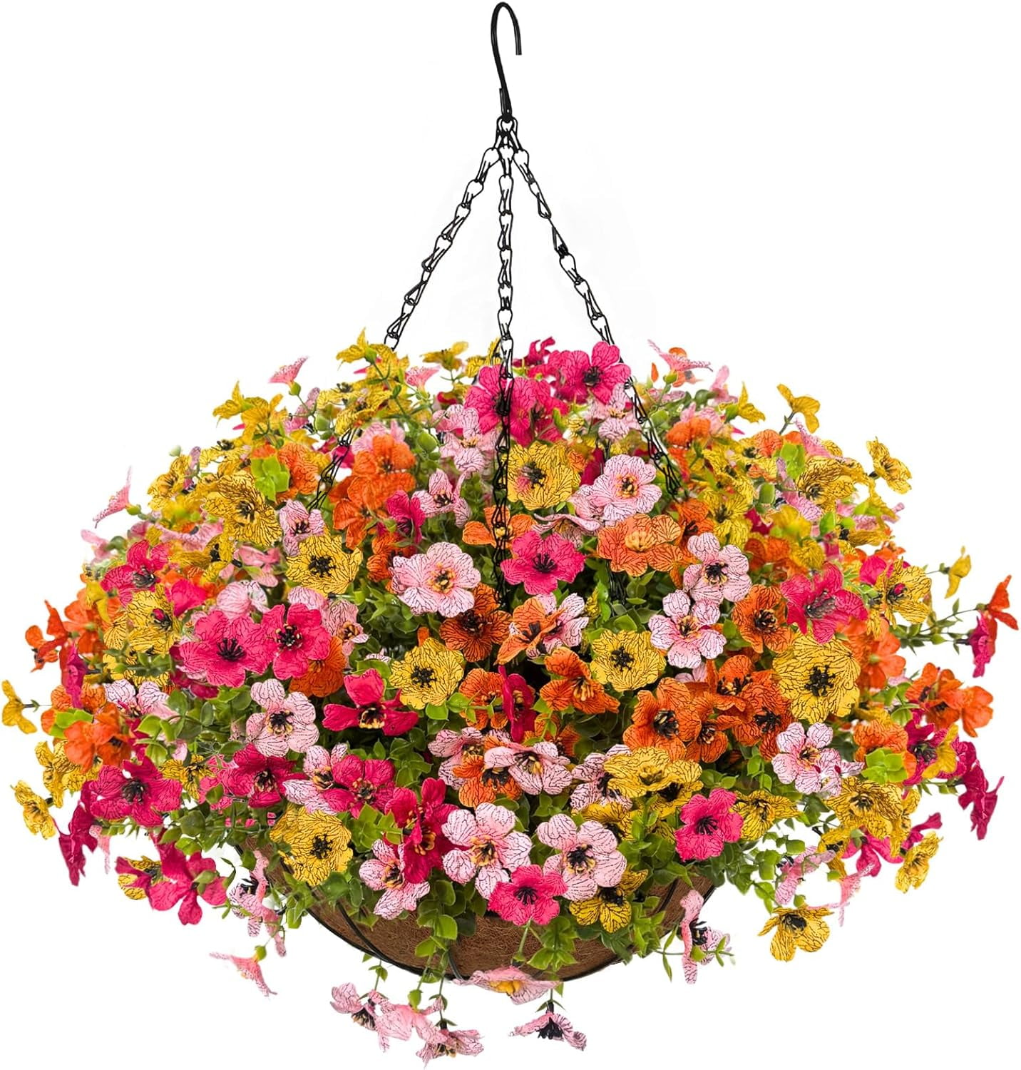 Artificial Hanging Flowers Basket, Fake Plants, Faux Silk Daisy ...