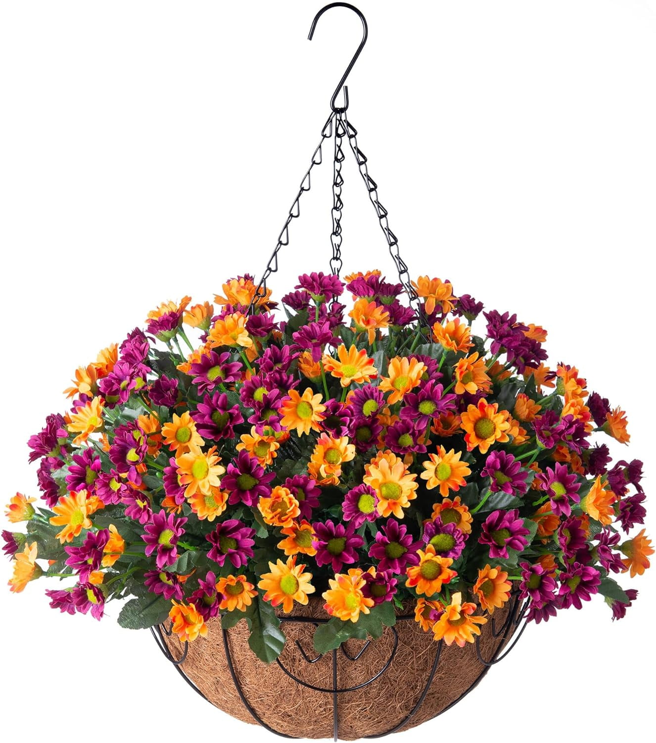 Artificial Hanging Flowers in Basket Patio Garden Porch Deck Spring ...